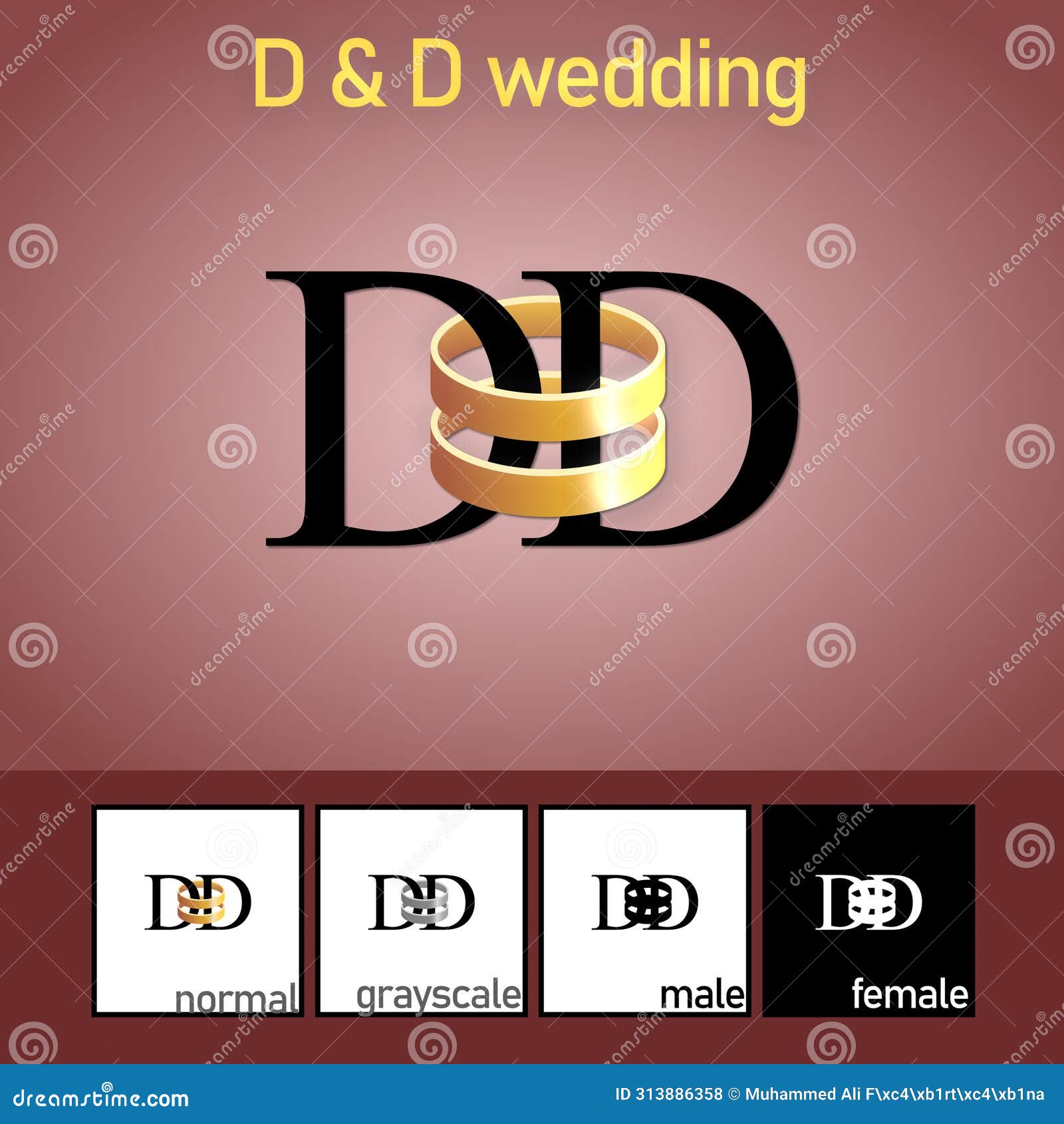 D and D Letter with Wedding Ring Logo. - Vector Stock Vector ...