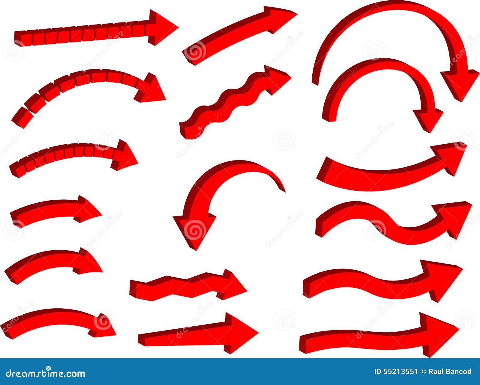 3D 3-D Pijlen (Vector) vector illustratie. Illustration of gebogen ...