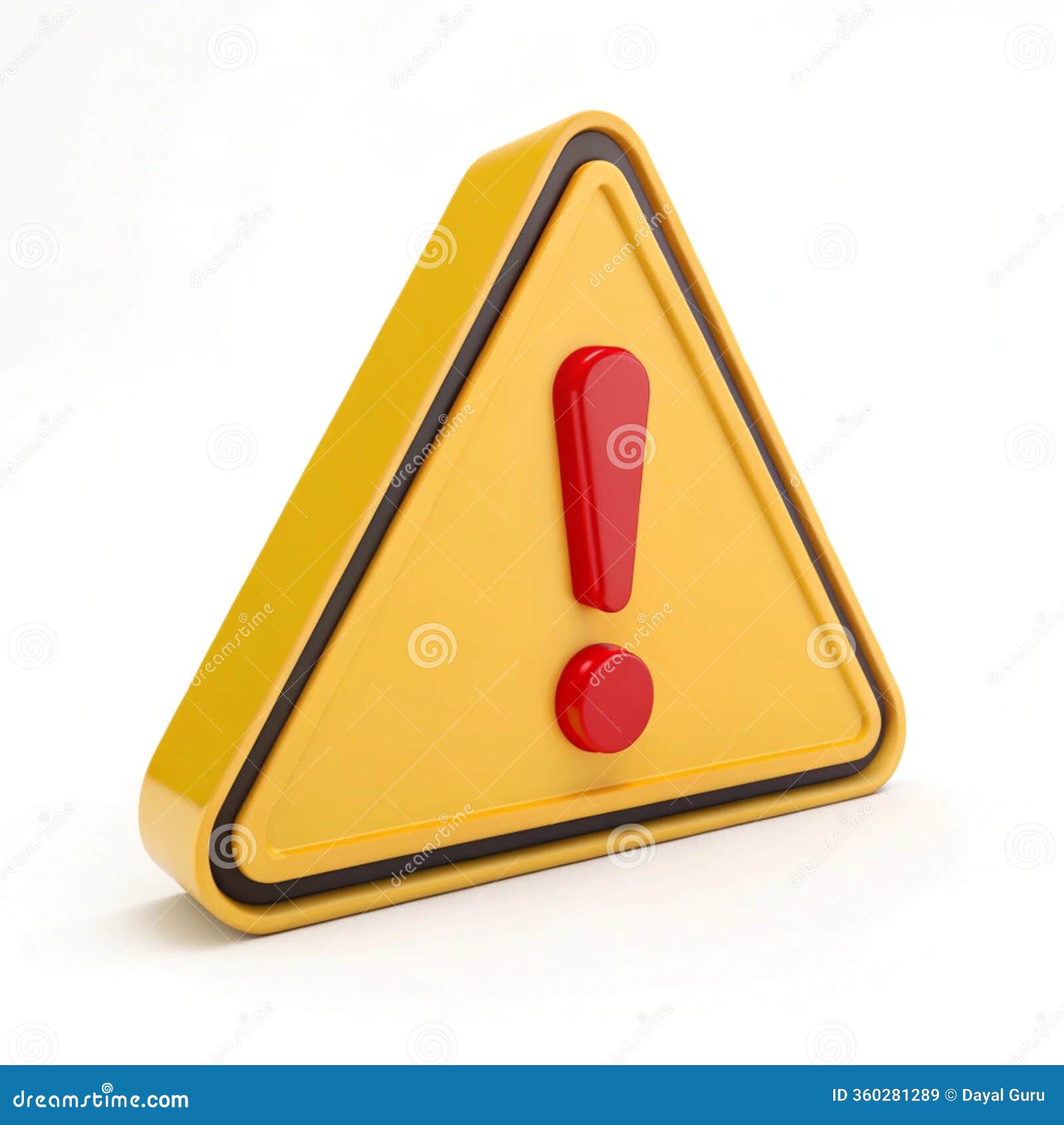 3D Danger Icon Isolated on Transparent Background Stock Illustration ...