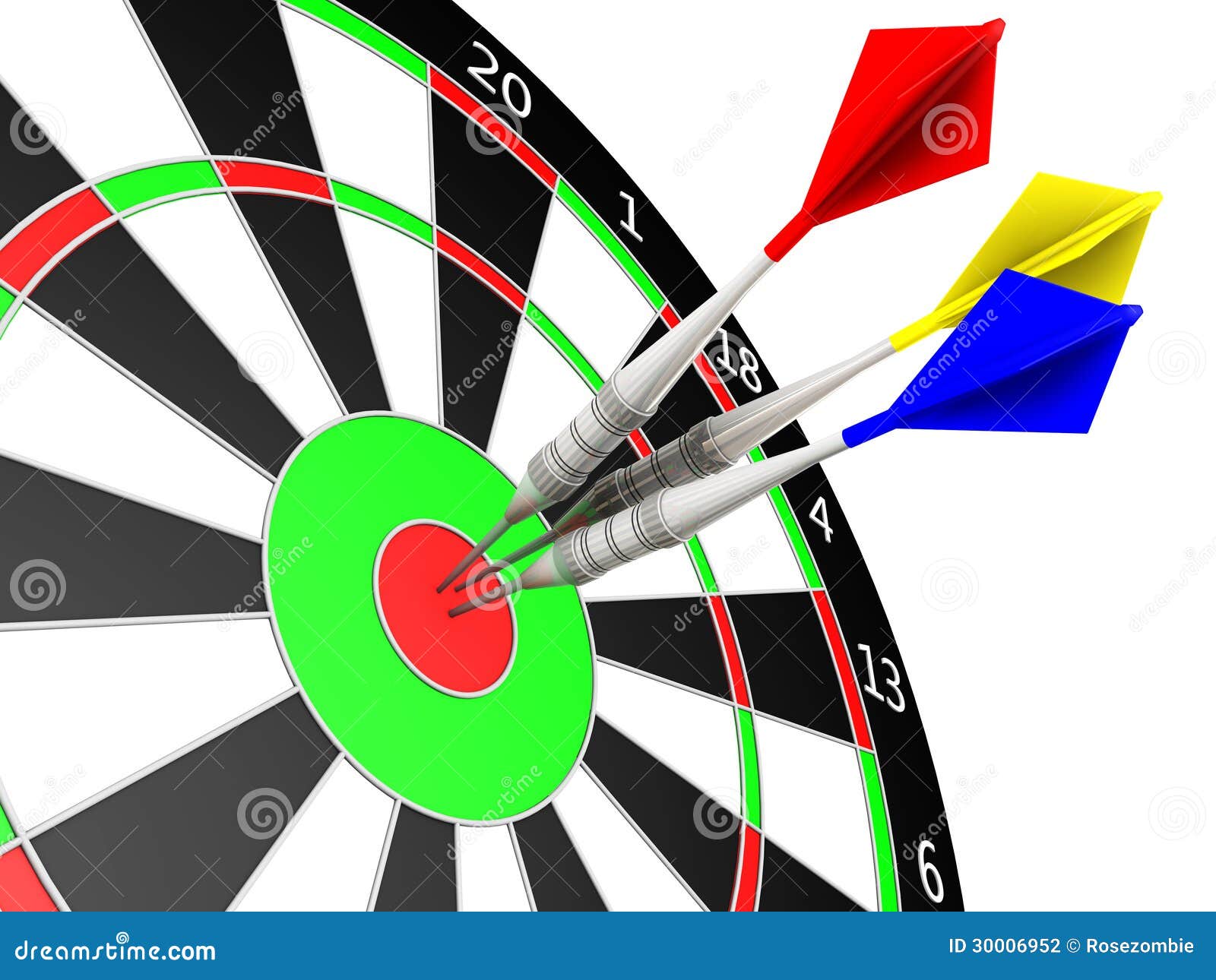 Classic Board, Target For Darts Game. Twenty Black And White Sectors ...