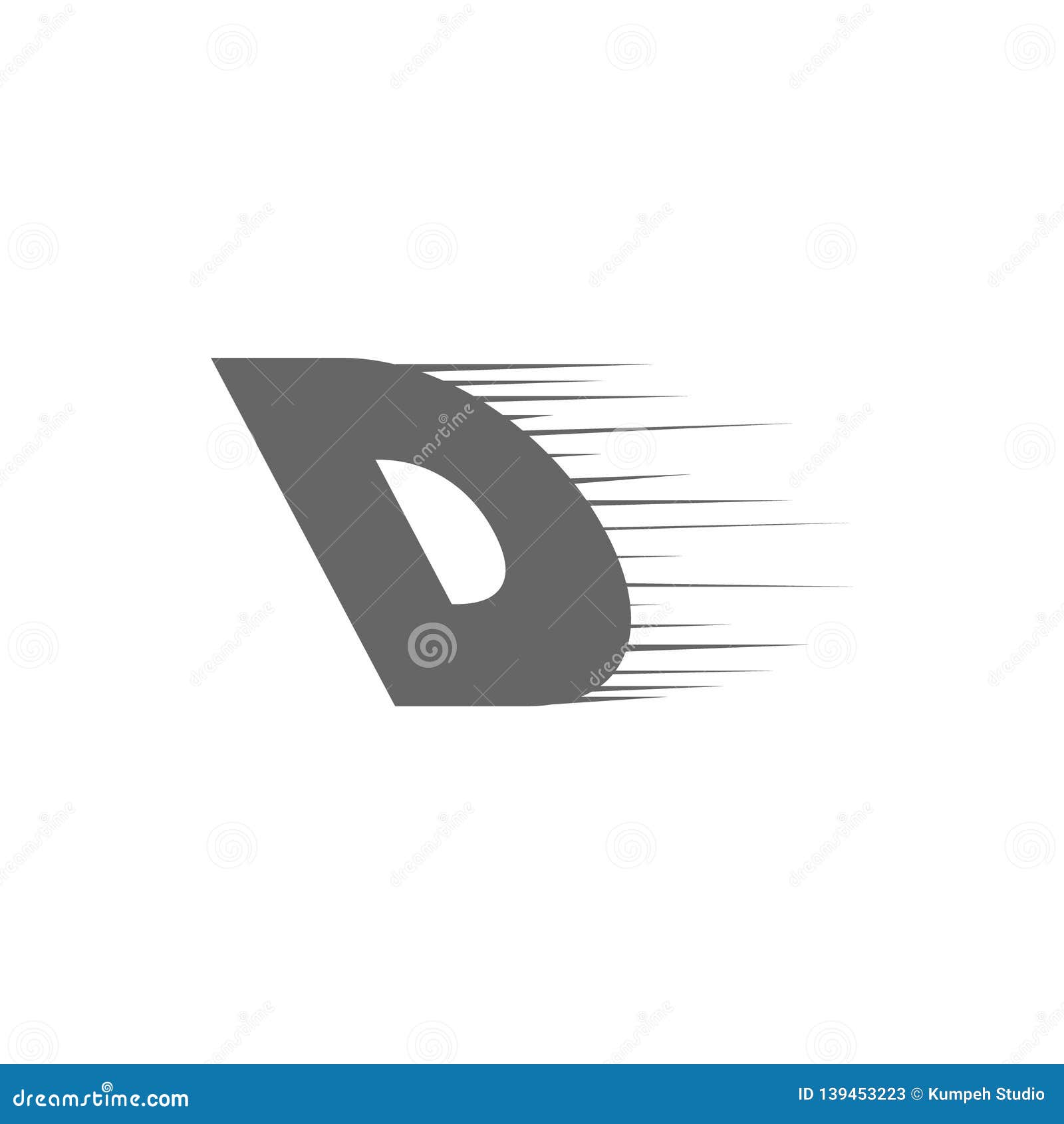 D for Dash. Letter D Logo Vector Art with Run Wind Stock Vector ...