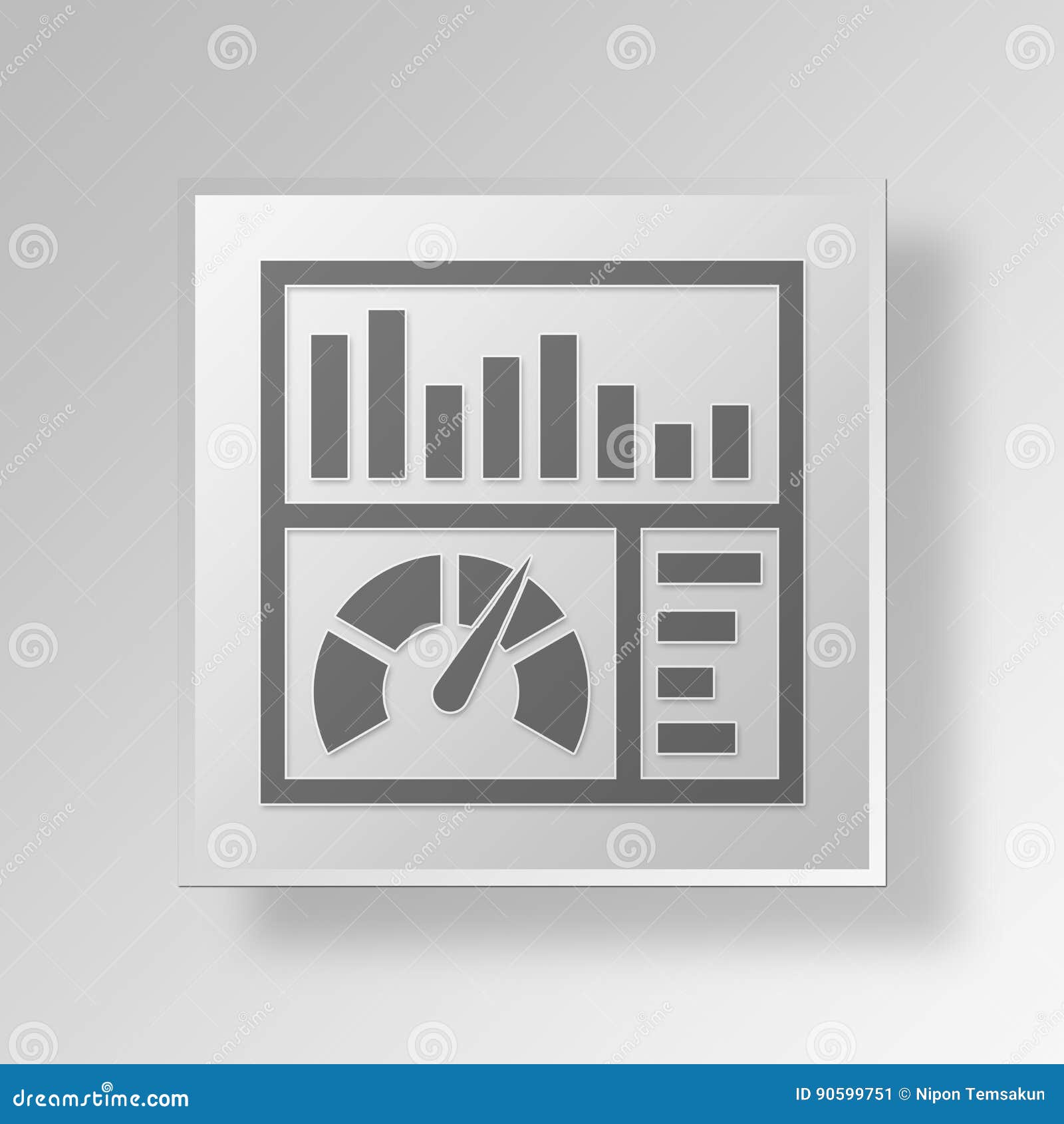 3D Dashboard Icon Business Concept Stock Illustration - Illustration of ...