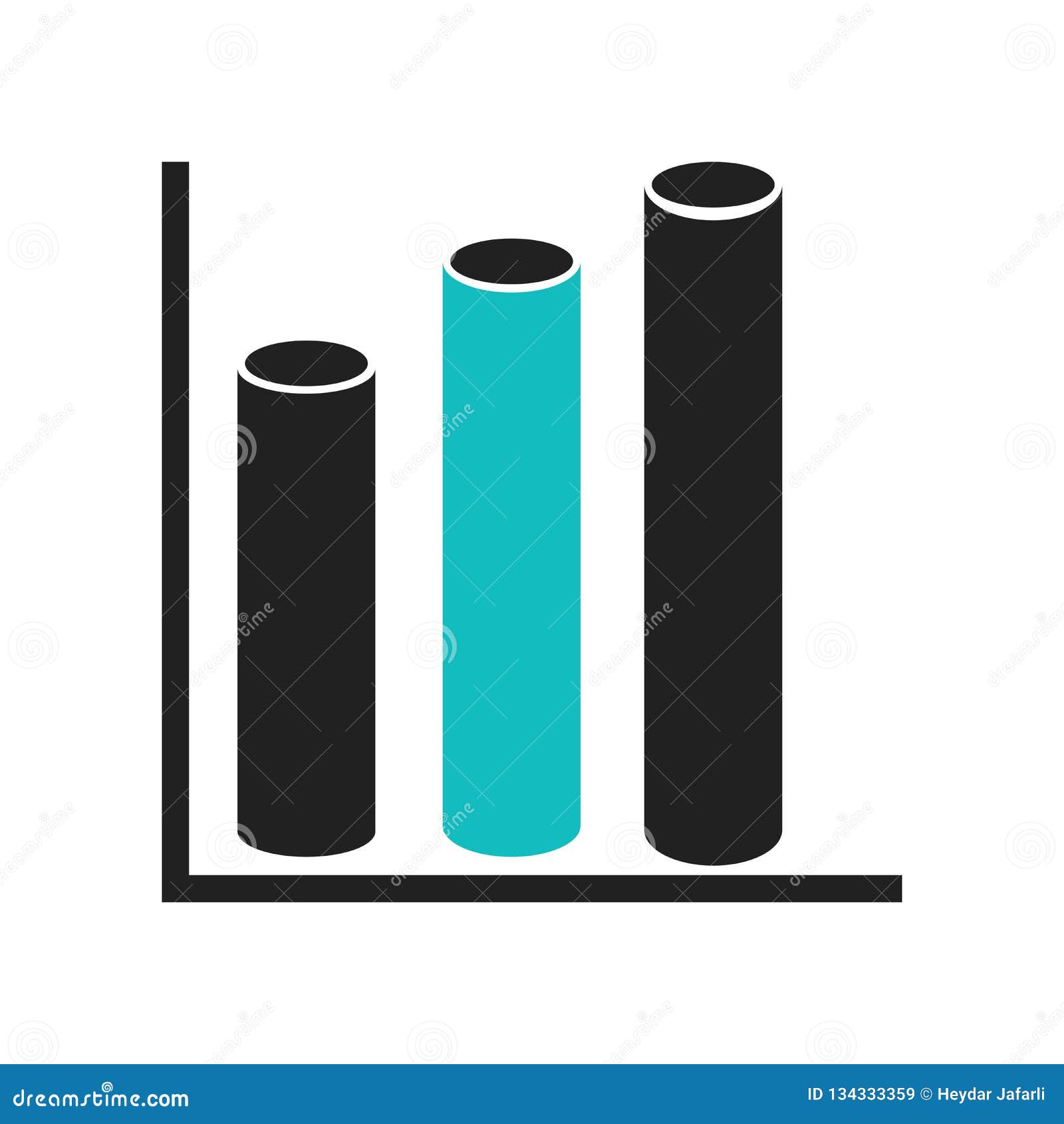 3d Data Analytics Bars Graphic Icon Vector Sign and Symbol Isolated on ...