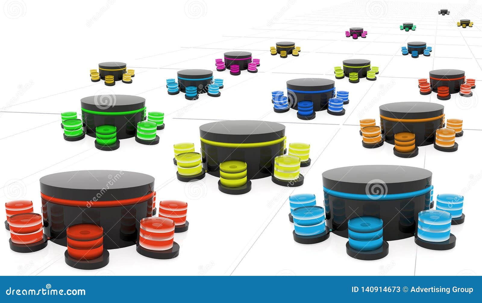 3D data center stock illustration. Illustration of chart - 140914673