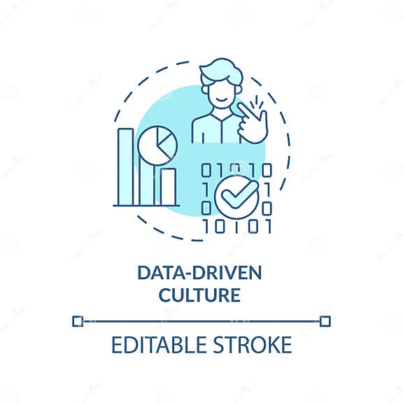 2D Data-driven Culture Concept Linear Icon Stock Illustration - Illustration of customizable ...