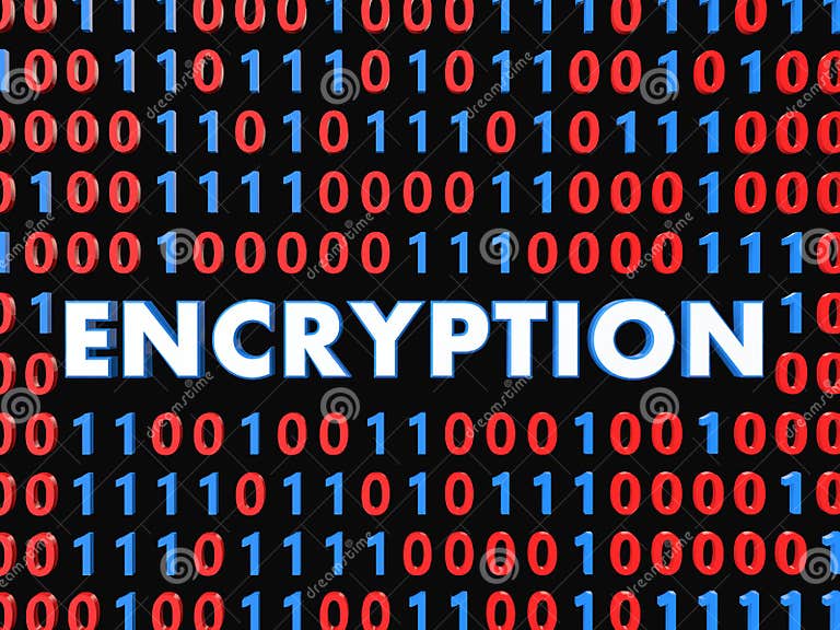 3d Data Encryption Concept with Binary Code Stock Illustration ...