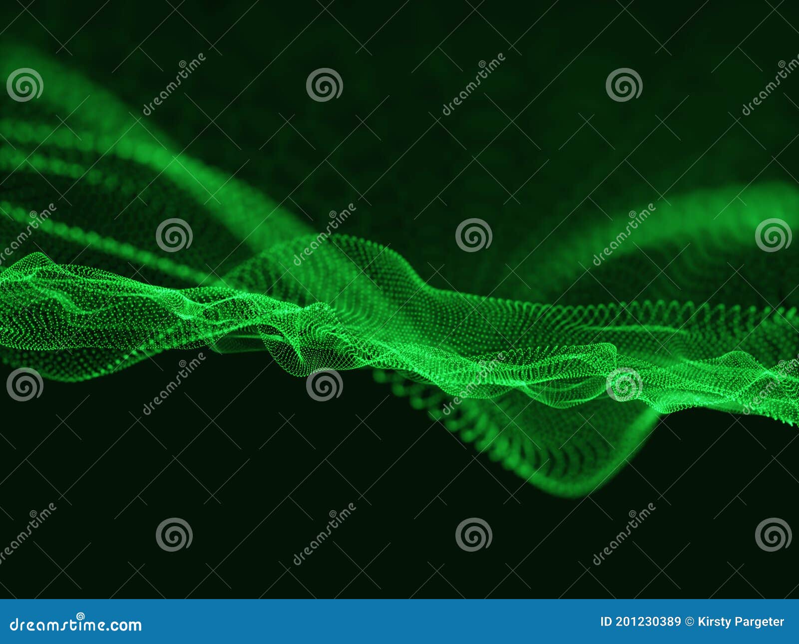 3D Data Particles. Flowing Cyber Particles Technology Background Stock ...
