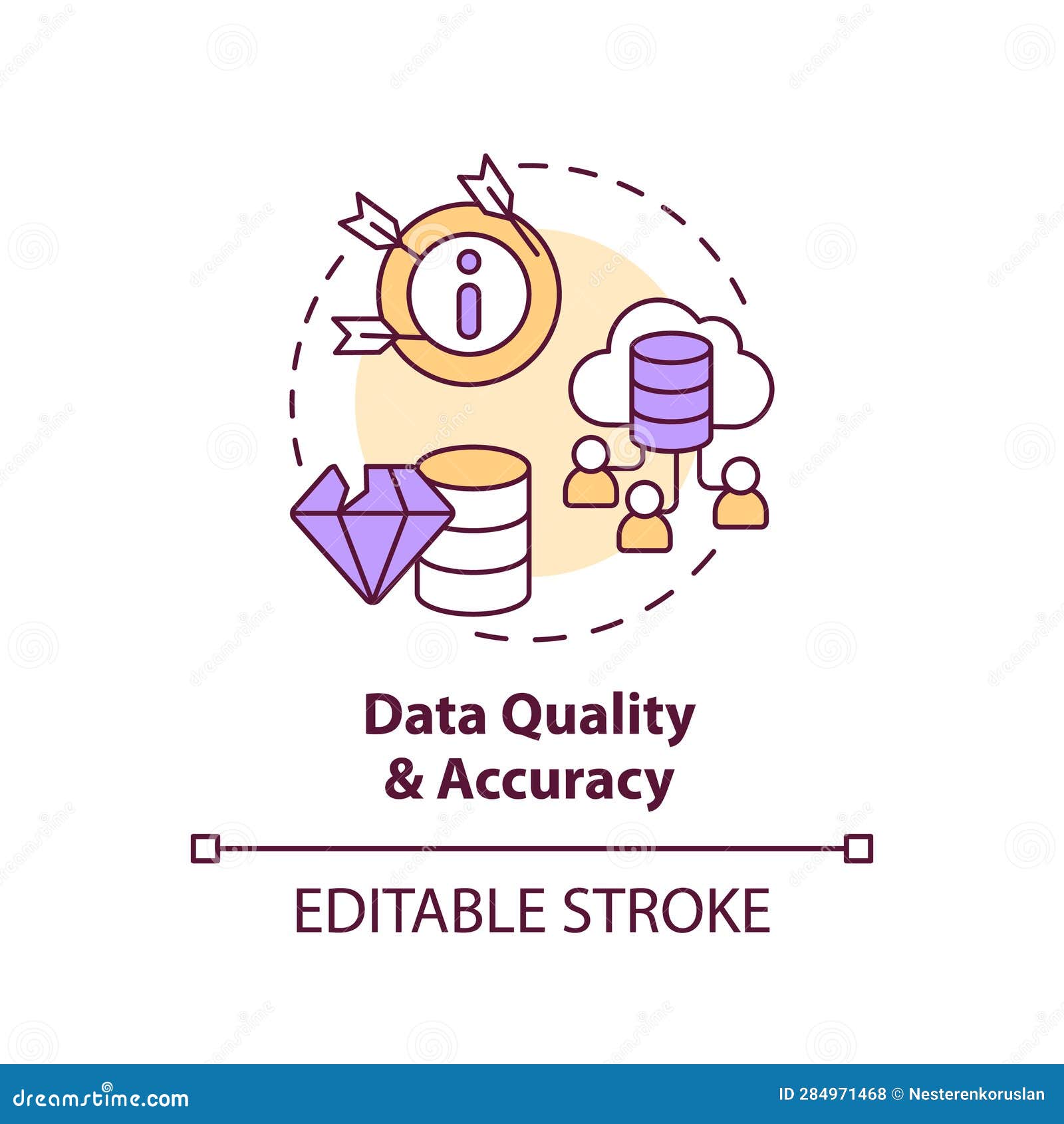 2D Data Quality and Accuracy Concept Linear Icon Stock Vector ... 2D Data Quality and Accuracy Concept Linear Icon Stock Vector ...