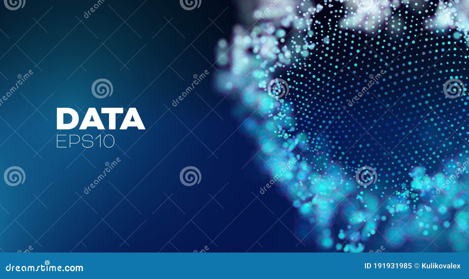 3D Data Sphere .Artificial Intelligence Abstract Vector Background ...