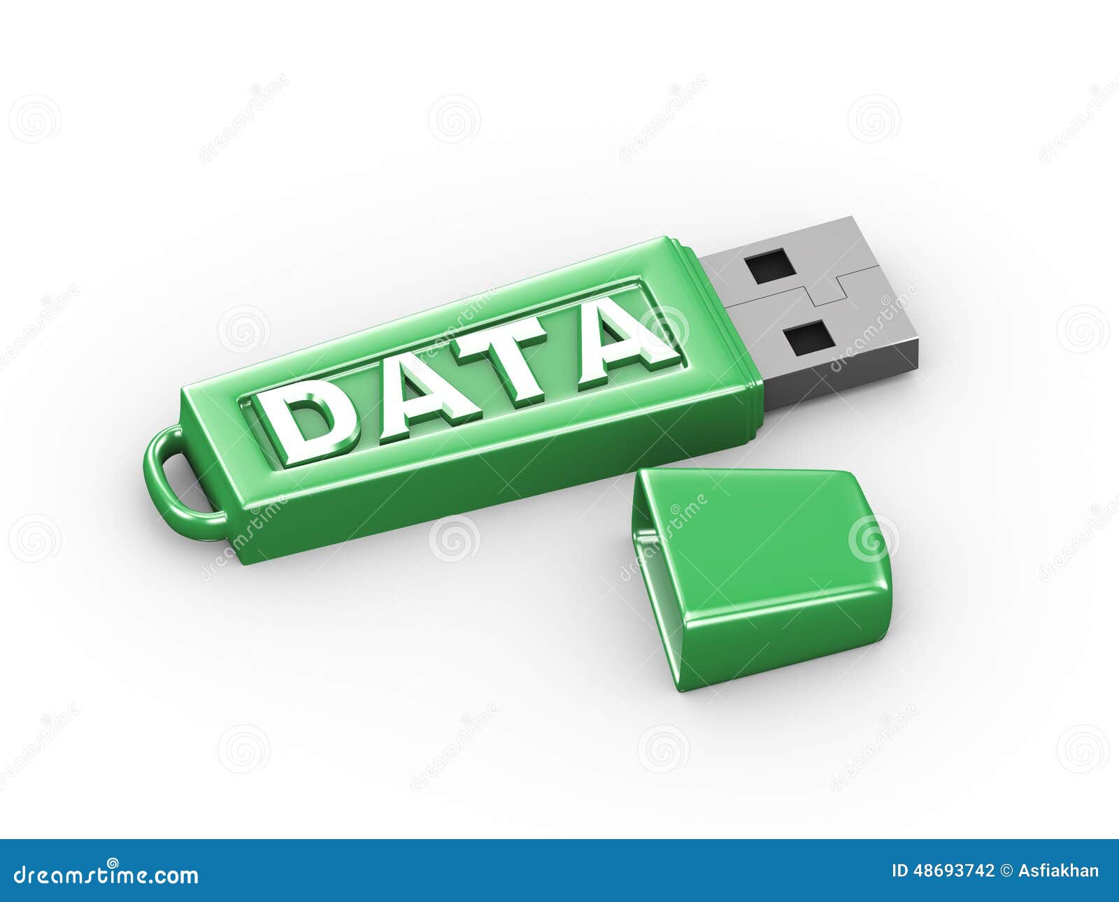 3d Data Text Word Usb Flash Drive Stock Illustration - Illustration of ...