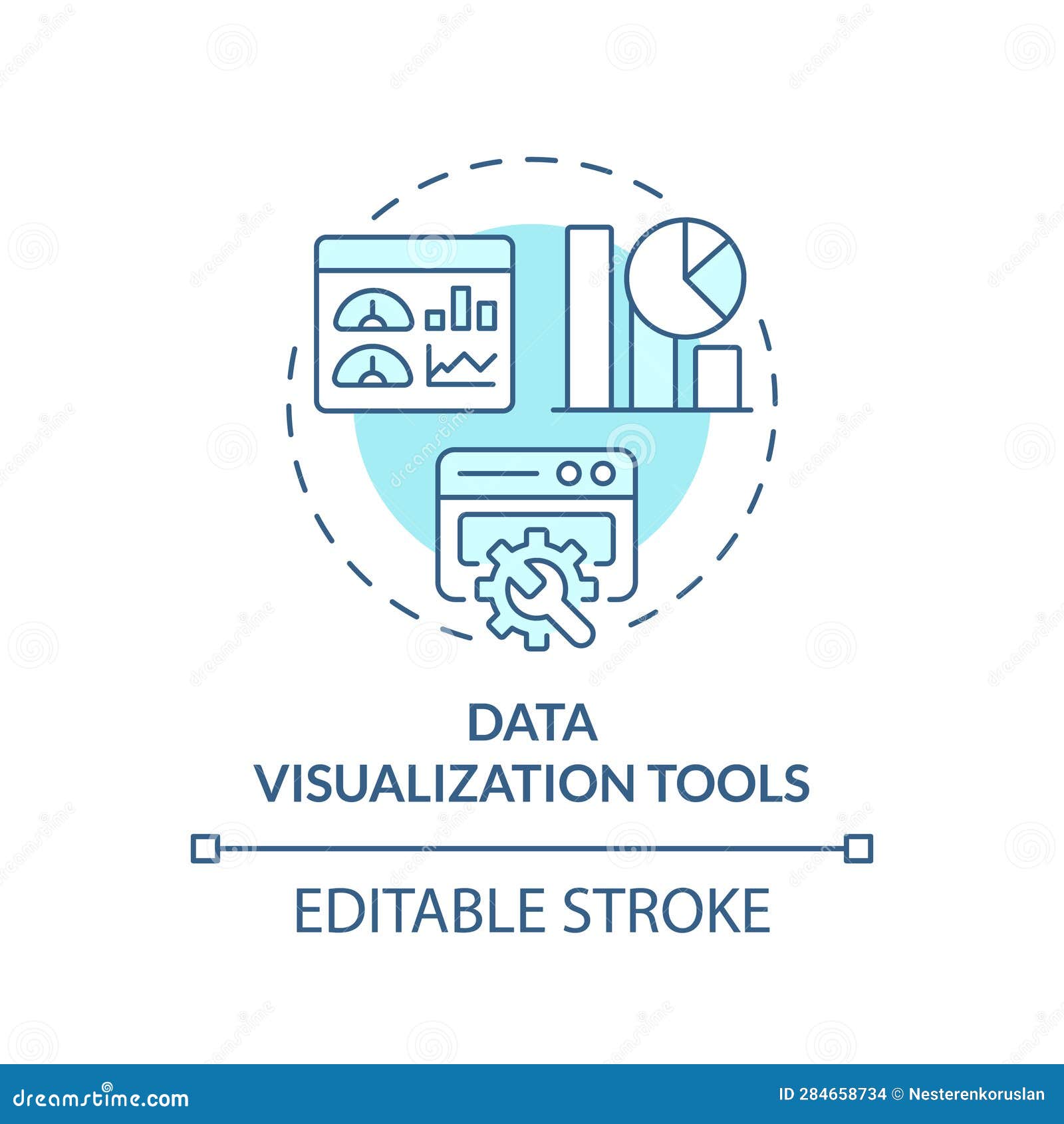 2D Data Visualization Tools Concept Linear Icon Vector Illustration ... 2D Data Visualization Tools Concept Linear Icon Vector Illustration ...
