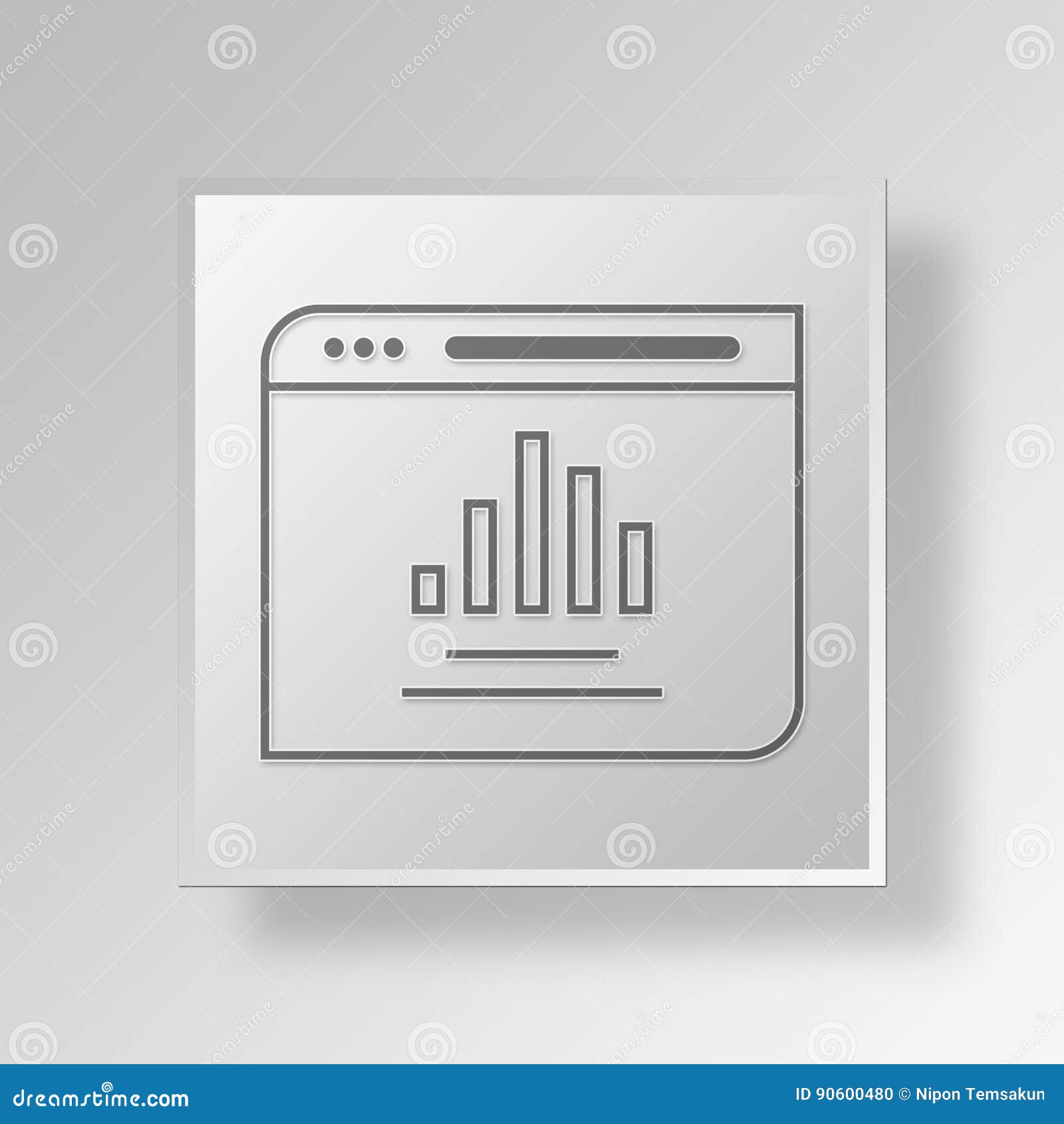 3D Data Web Browser Icon Business Concept Stock Illustration ...