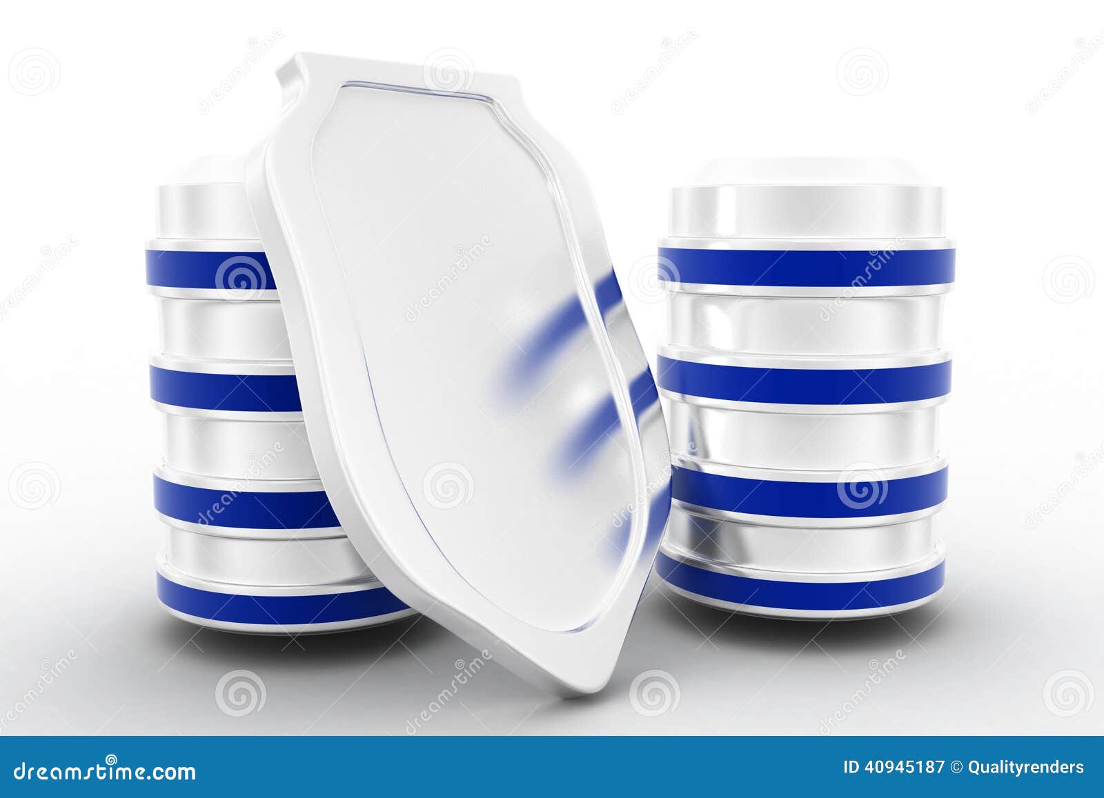 3d Database and Shield Protection Stock Illustration - Illustration of ...