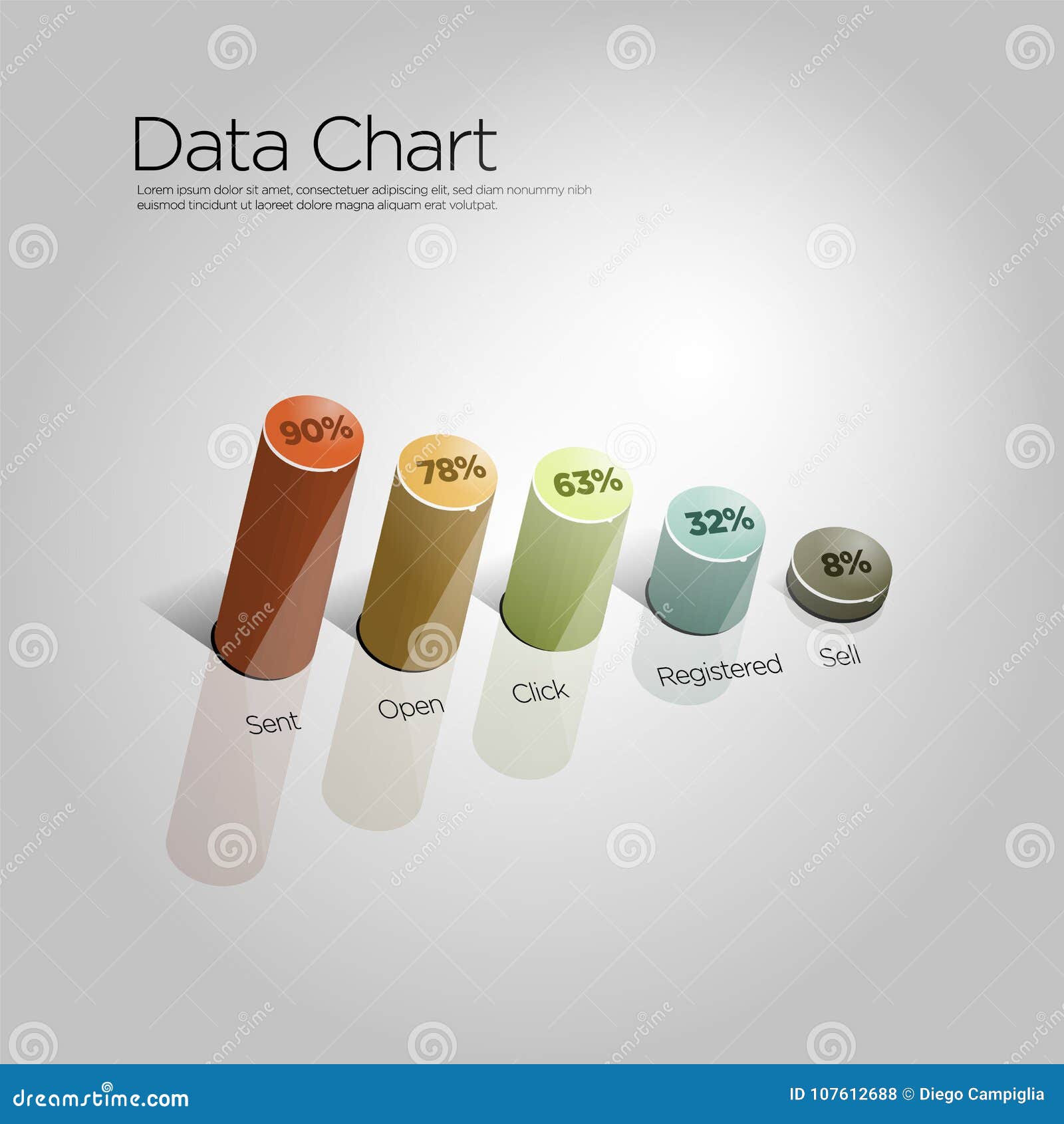 Datachart Layout Business Data Click Open Registered Stock Illustration ...