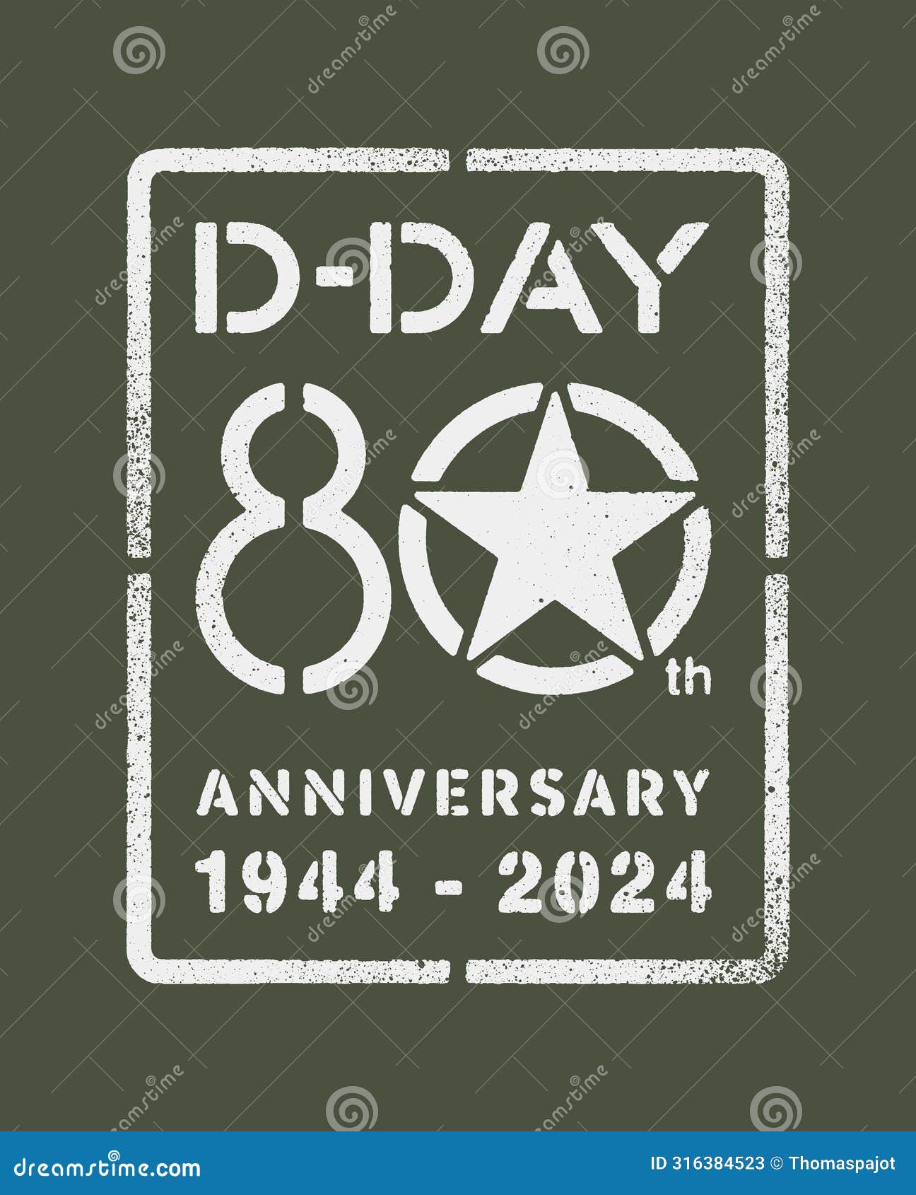 D-DAY 80th Anniversary Stencil Stock Illustration - Illustration of ...