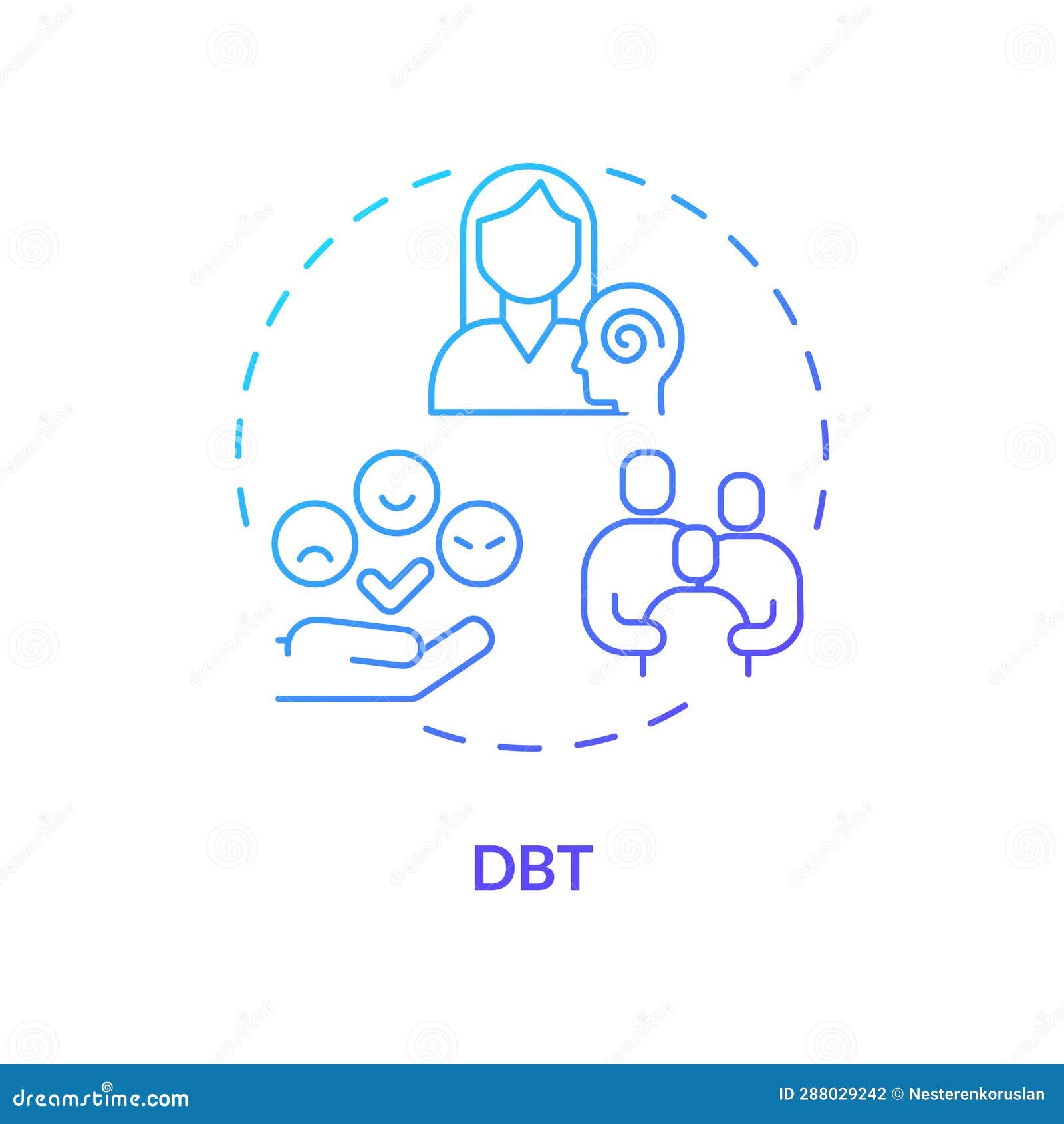 2D DBT Gradient Line Icon Concept Stock Illustration - Illustration of ...