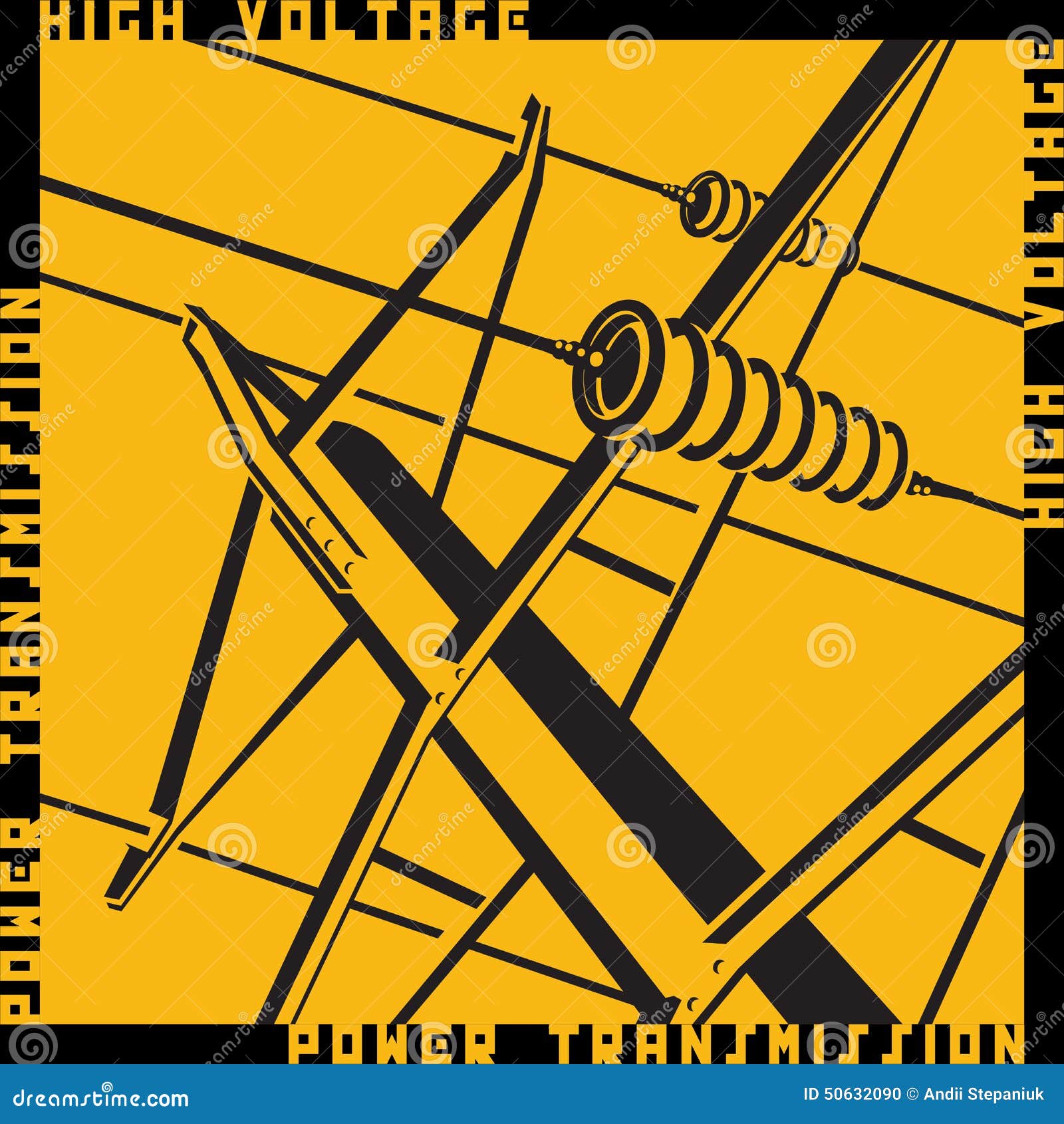 3D De Elektriciteit Van De Hoogspanning Vector Illustratie ...