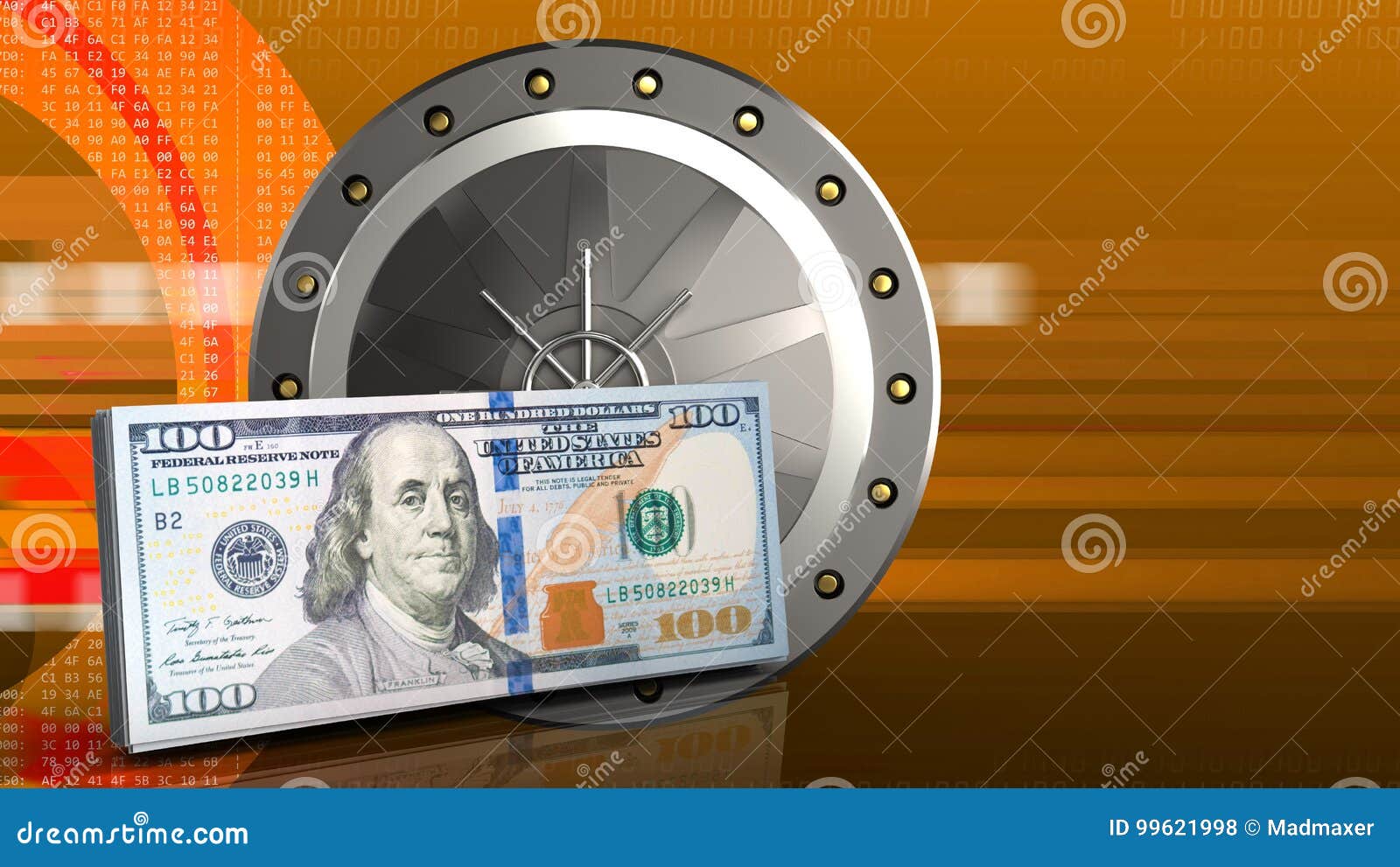 3d de la puerta del valut stock de ilustración. Ilustración de negocios ...