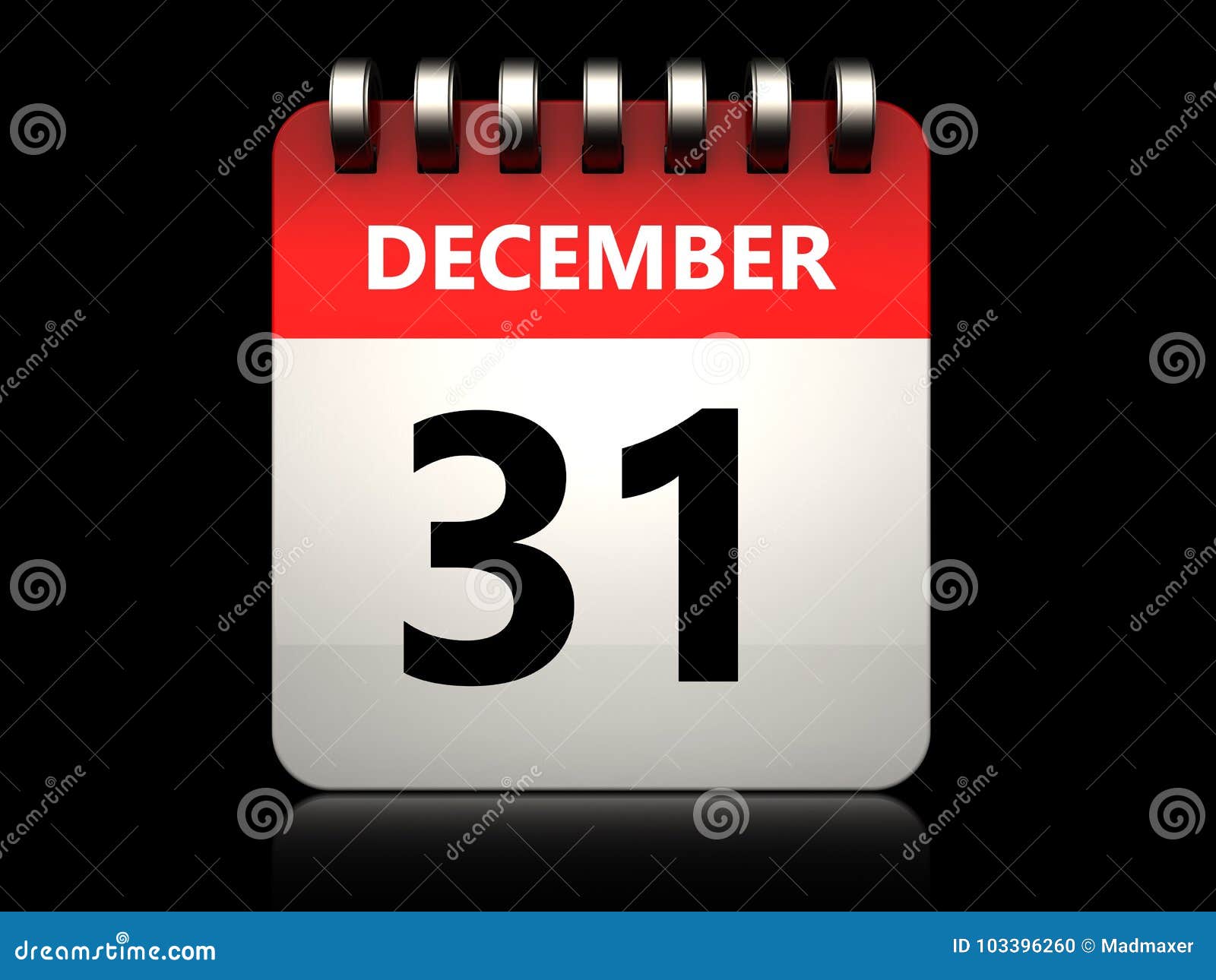3d 31 december calendar stock illustration. Illustration of number ...