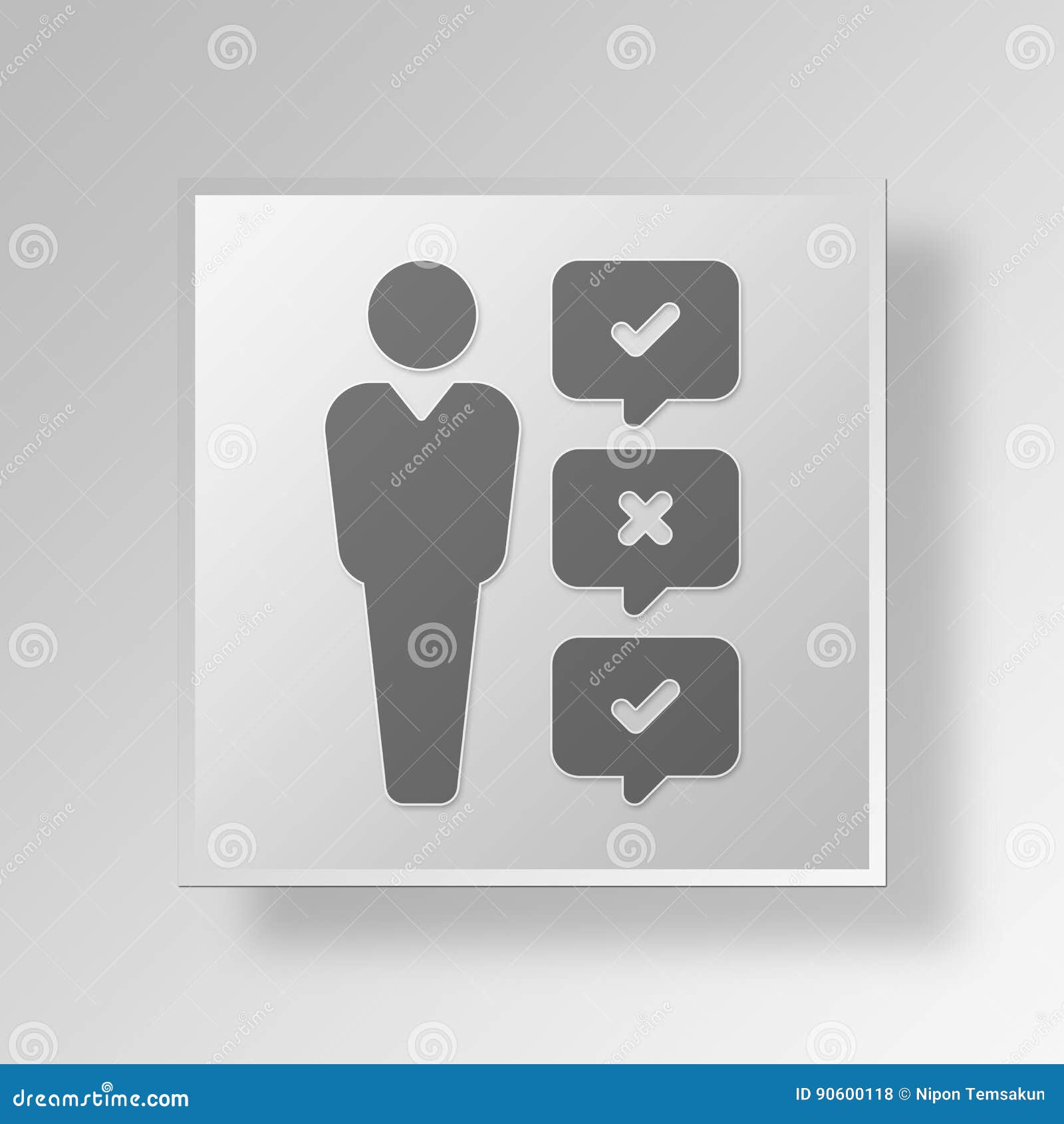 3D Decision Icon Business Concept Stock Illustration - Illustration of ...