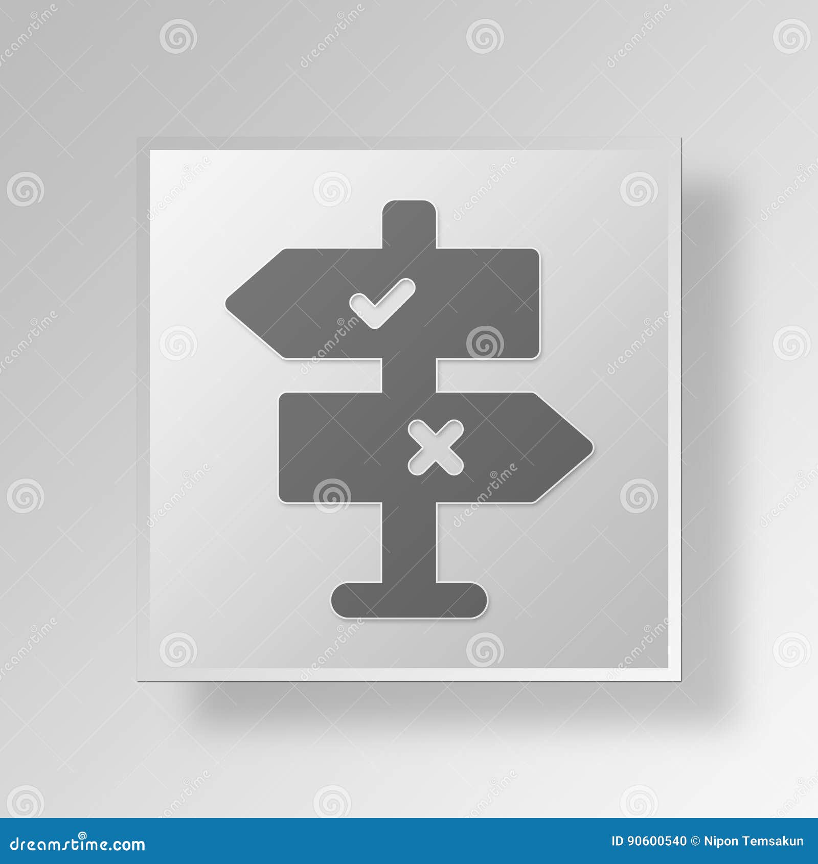 3D Decision Icon Business Concept Stock Illustration - Illustration of ...
