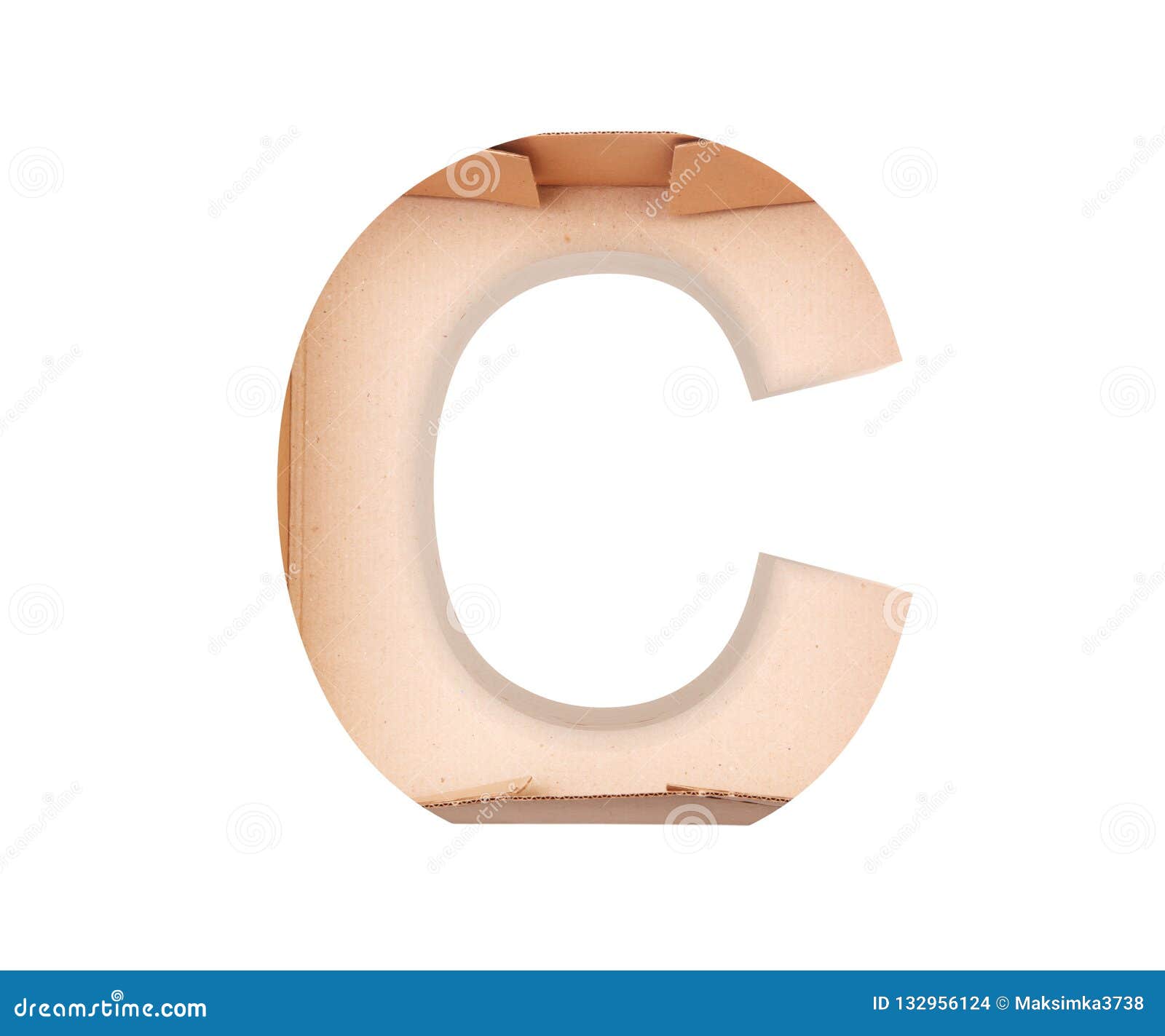 3D Decorative Alphabet from Cardboard Box, Capital Letter C. Stock ...