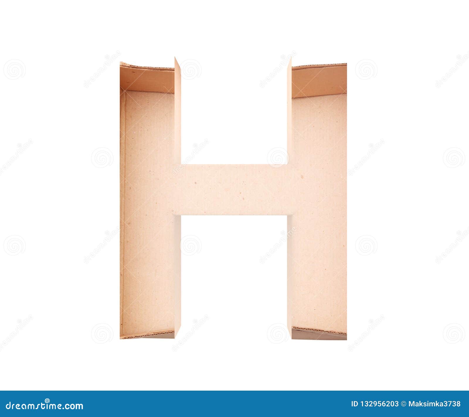 3D Decorative Alphabet from Cardboard Box, Capital Letter H. Stock ...