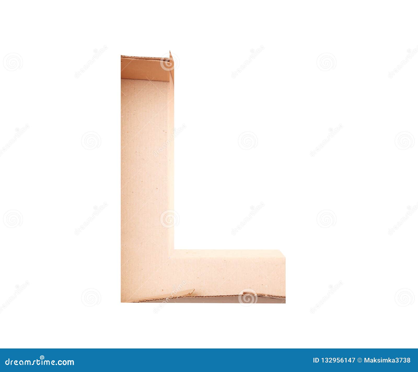 3D Decorative Alphabet from Cardboard Box, Capital Letter L. Stock ...