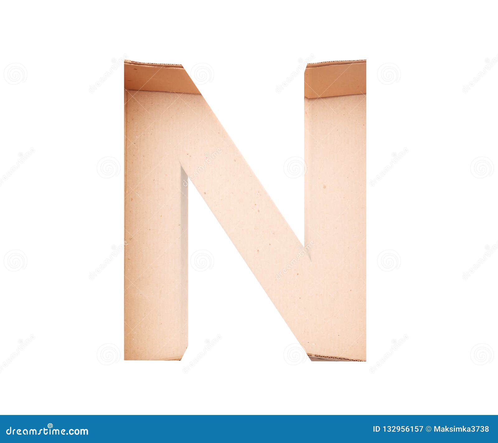 3D Decorative Alphabet from Cardboard Box, Capital Letter N. Stock ...
