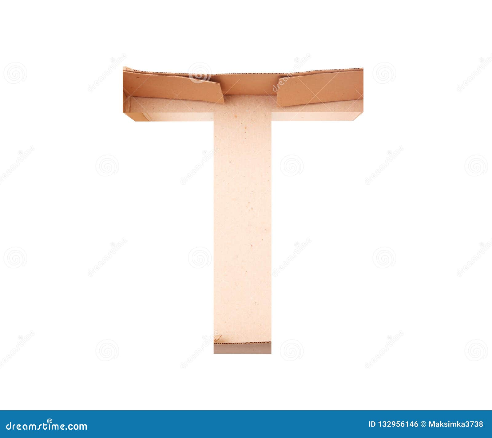 3D Decorative Alphabet from Cardboard Box, Capital Letter T. Stock ...