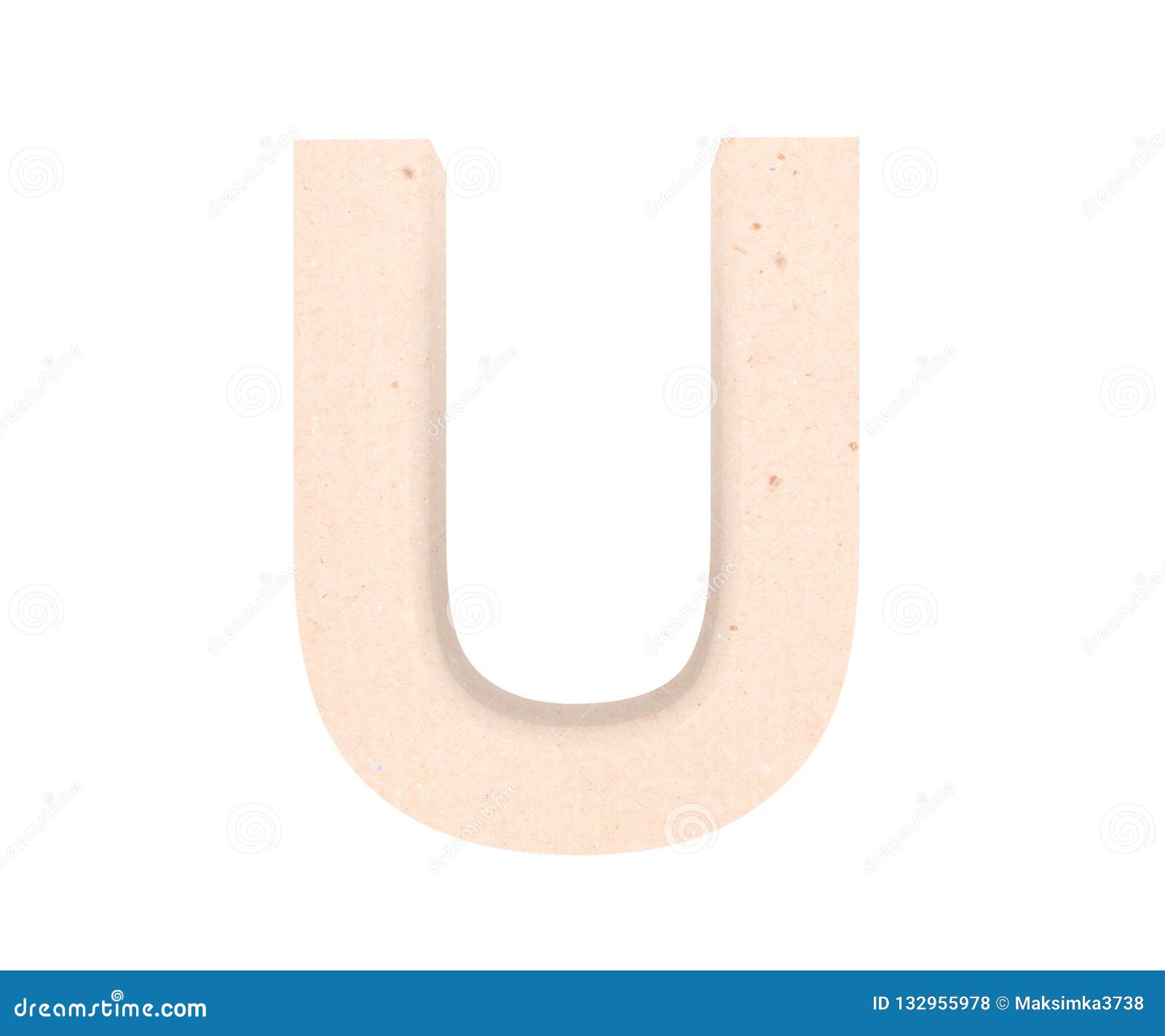 3D Decorative Alphabet from Cardboard Box, Capital Letter U. Stock ...