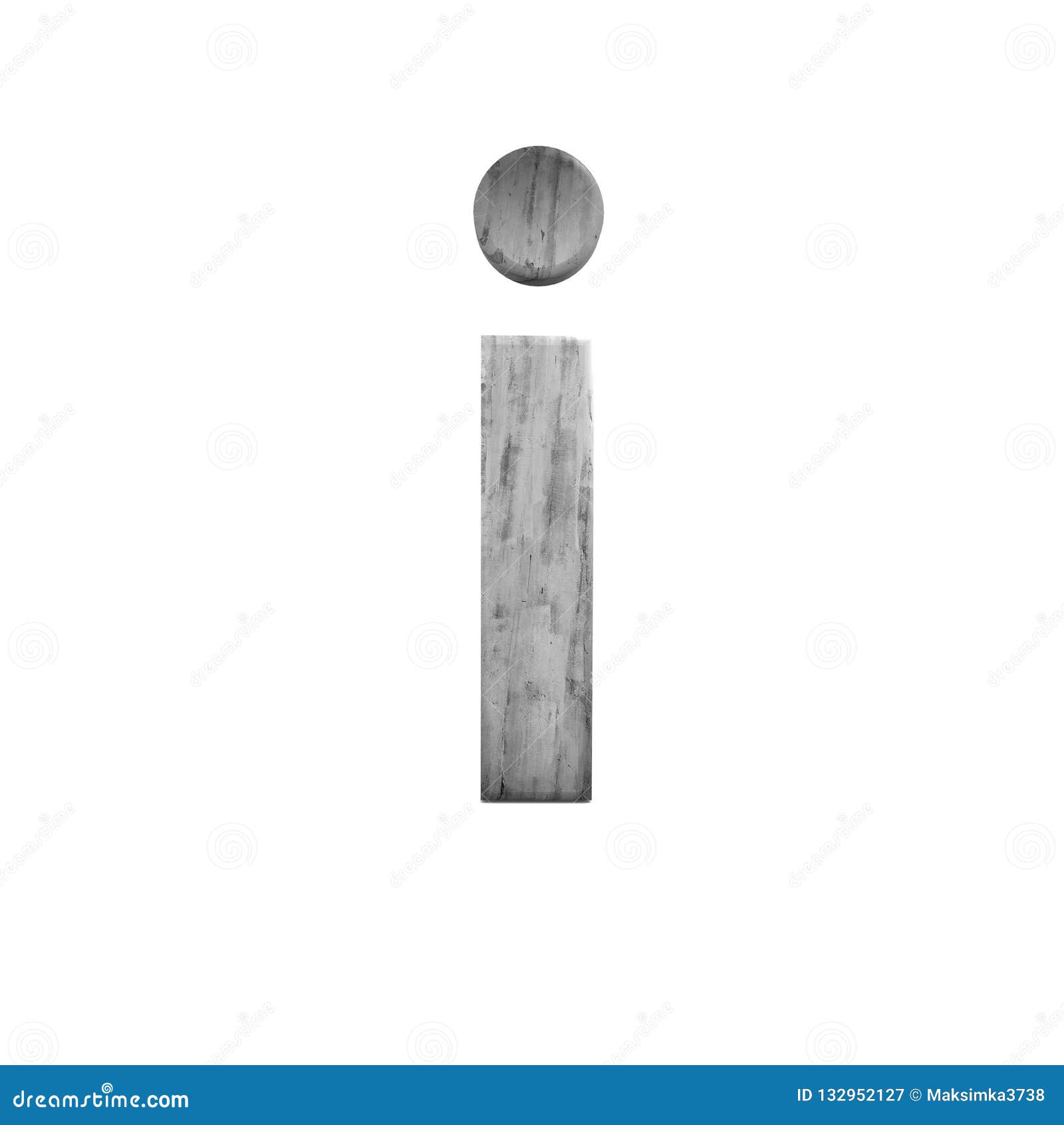 3D Decorative Concrete Alphabet, Capital Letter I. Stock Illustration ...