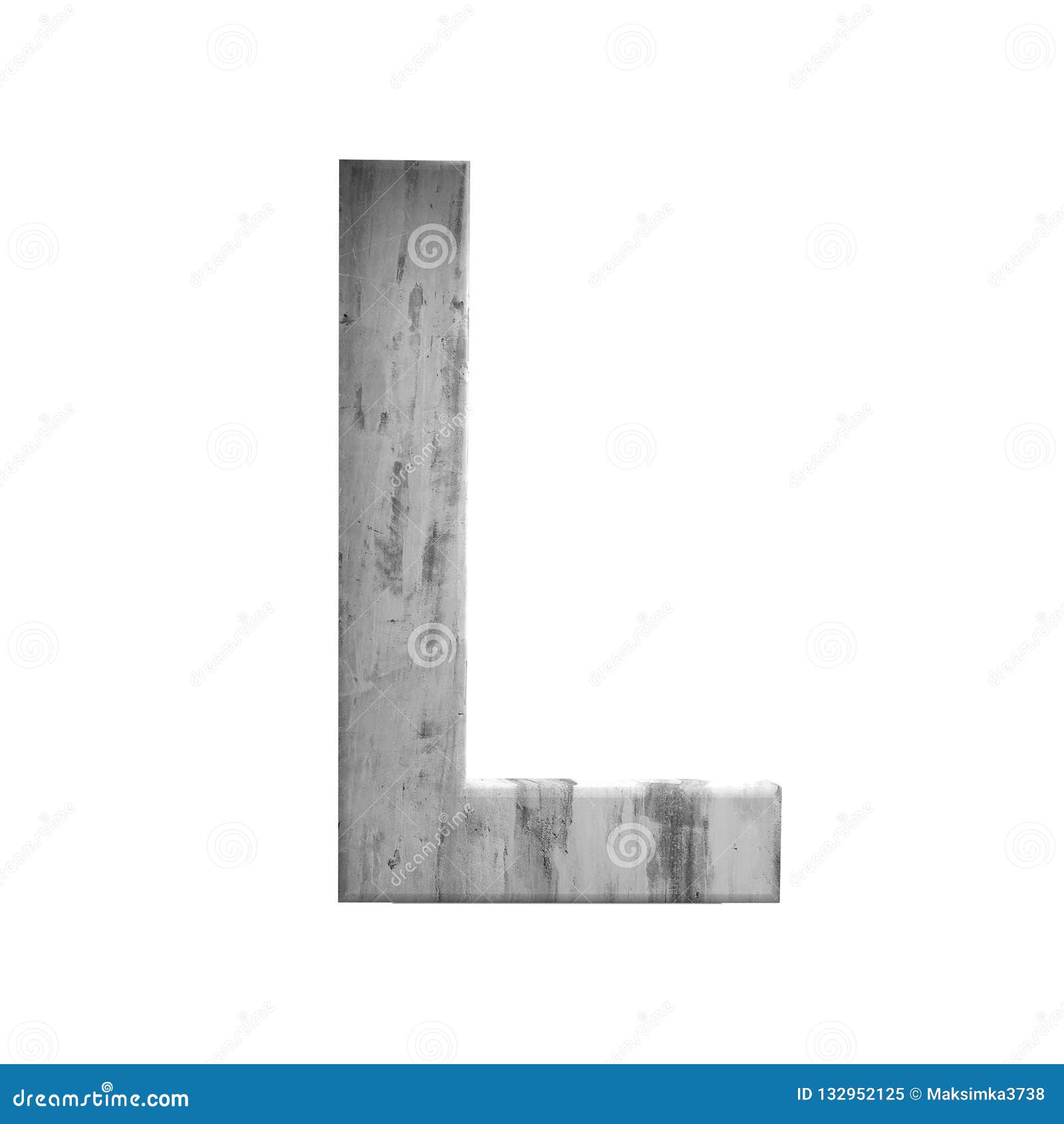 3D Decorative Concrete Alphabet, Capital Letter L. Stock Illustration ...