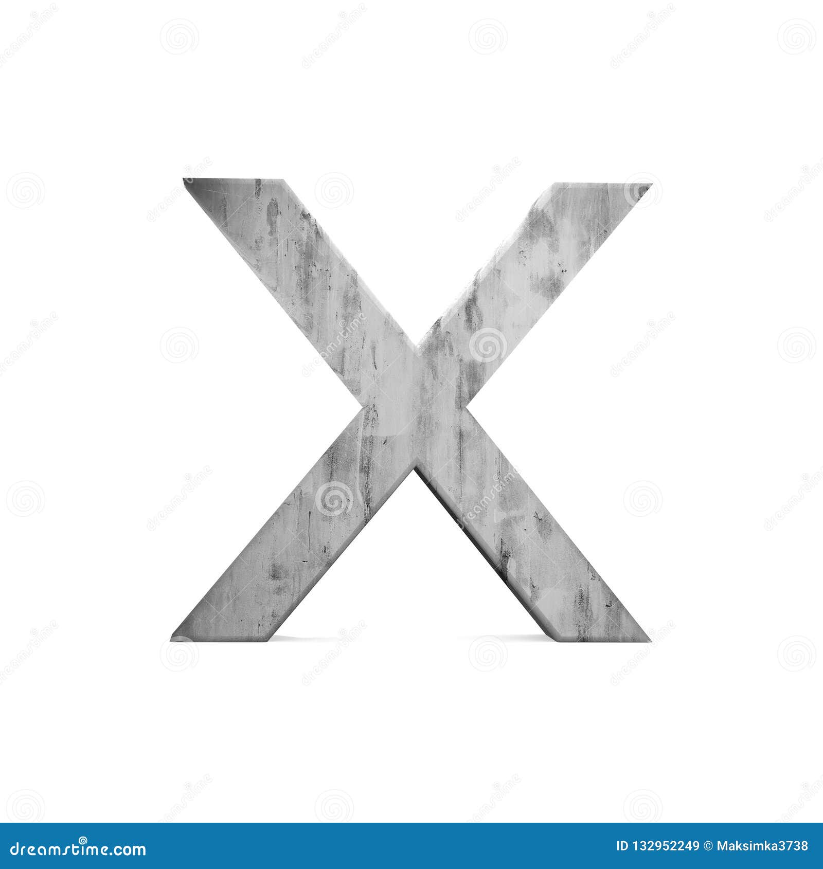 3D Decorative Concrete Alphabet, Capital Letter X. Stock Illustration ...