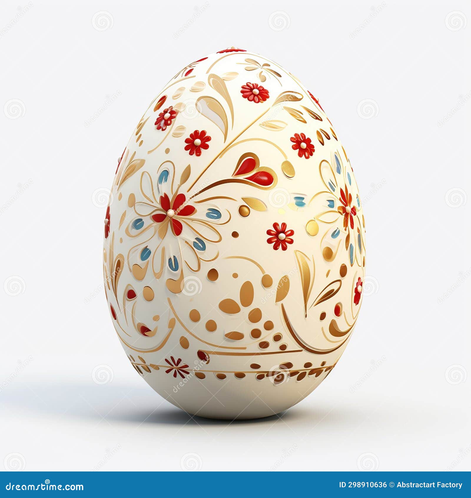 3d Decorative Realistic Egg Shell. Easter Egg on White Background Stock ...