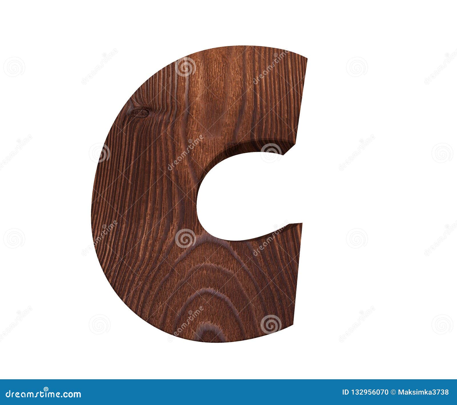 3D Decorative Wooden Alphabet, Capital Letter C. Stock Photo - Image of ...