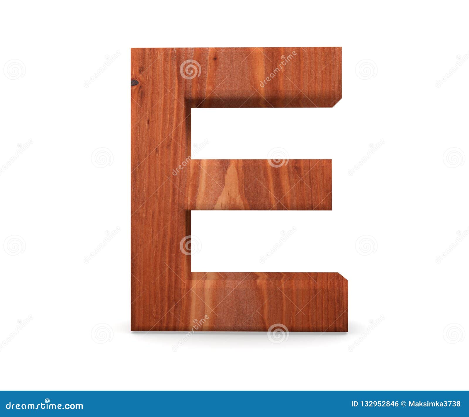 3D Decorative Wooden Alphabet, Capital Letter E. Stock Photo - Image of ...