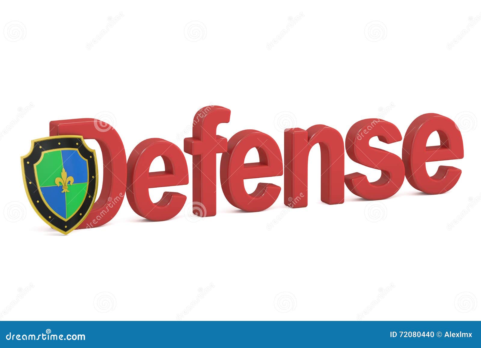 3D Defense Concept with Shield Stock Illustration - Illustration of ...