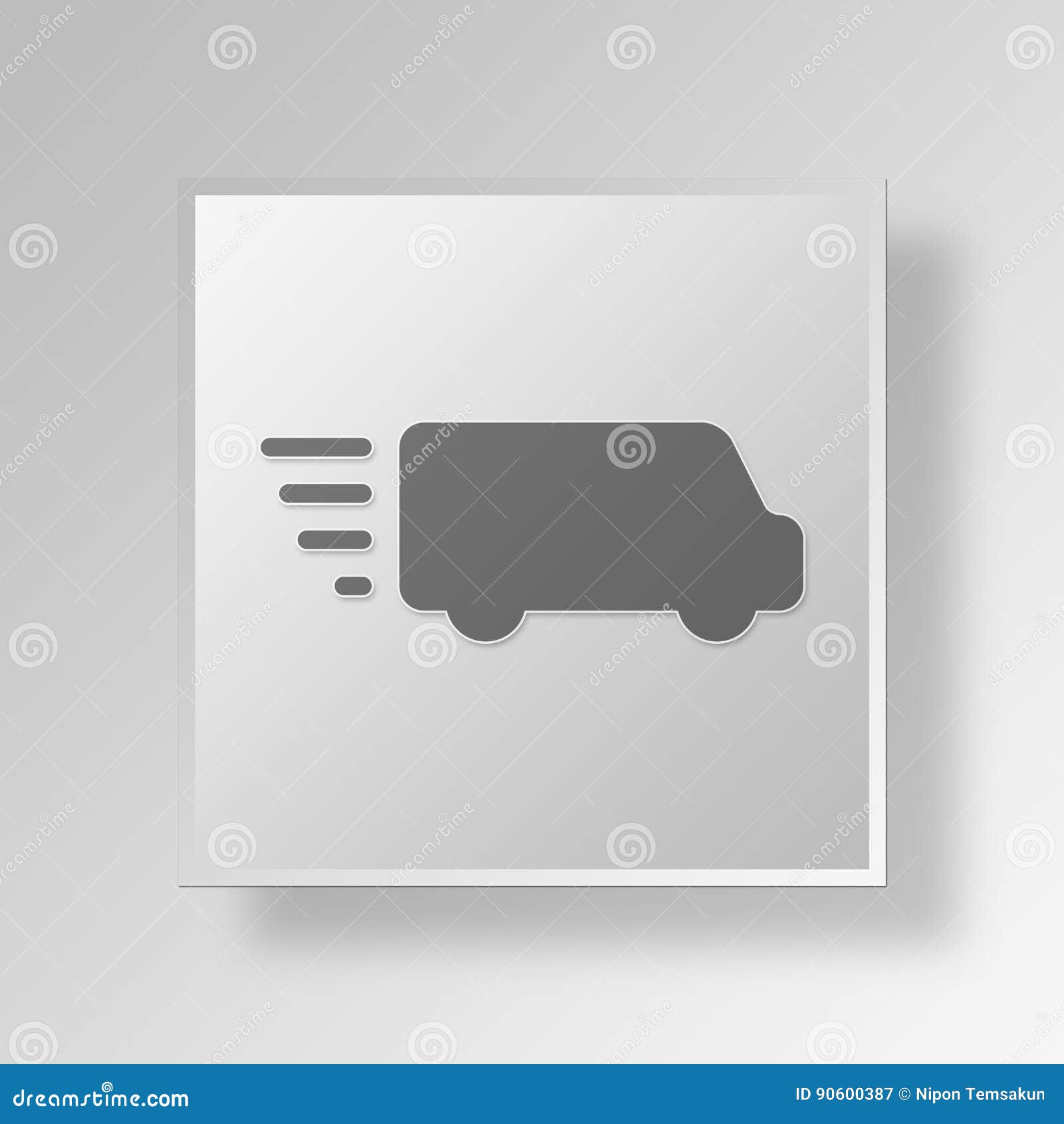 3D Delivery Van Icon Business Concept Stock Illustration - Illustration ...