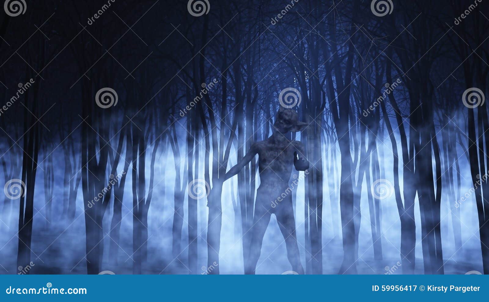 3D Demonic Figure In Spooky Woods Royalty-Free Stock Image ...