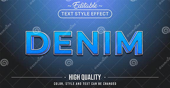 3D Denim Text Effect - Editable Text Effect Stock Vector - Illustration of graphic, design ...
