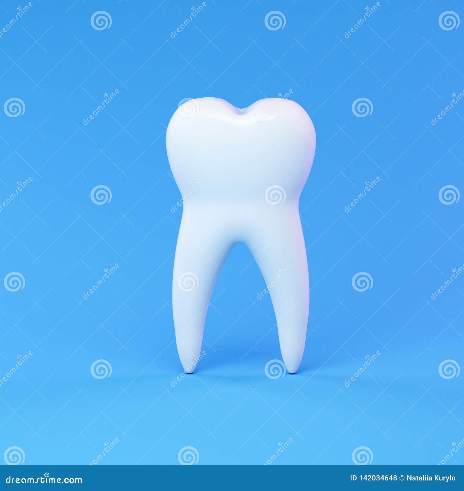 3d Dental Illustration of a Tooth, on Blue Background. Render Stock ...