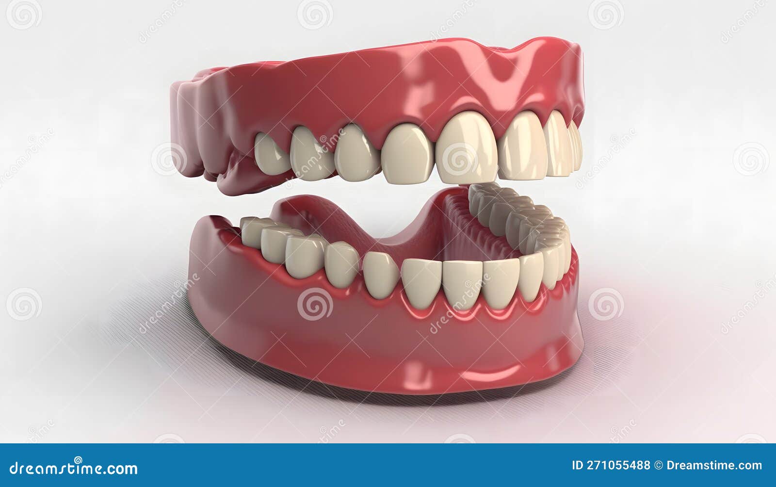 3d of a Denture Showing All Teeth, Generative Ai Stock Illustration ...