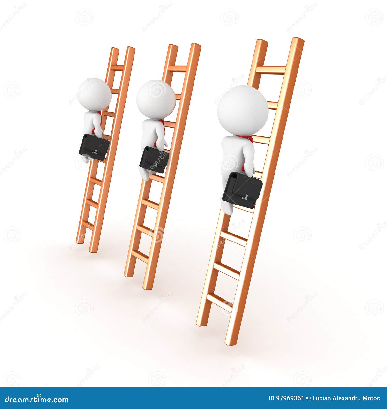 3D Depiction of Climbing the Corporate Ladder Concept Stock ...