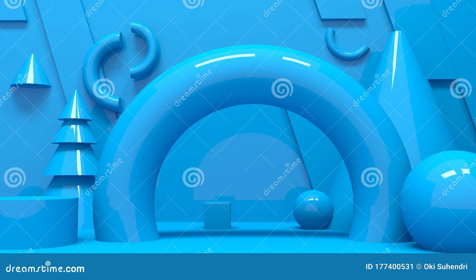 3D Depth and Realism Background. 3D Rendering. Stock Illustration ...