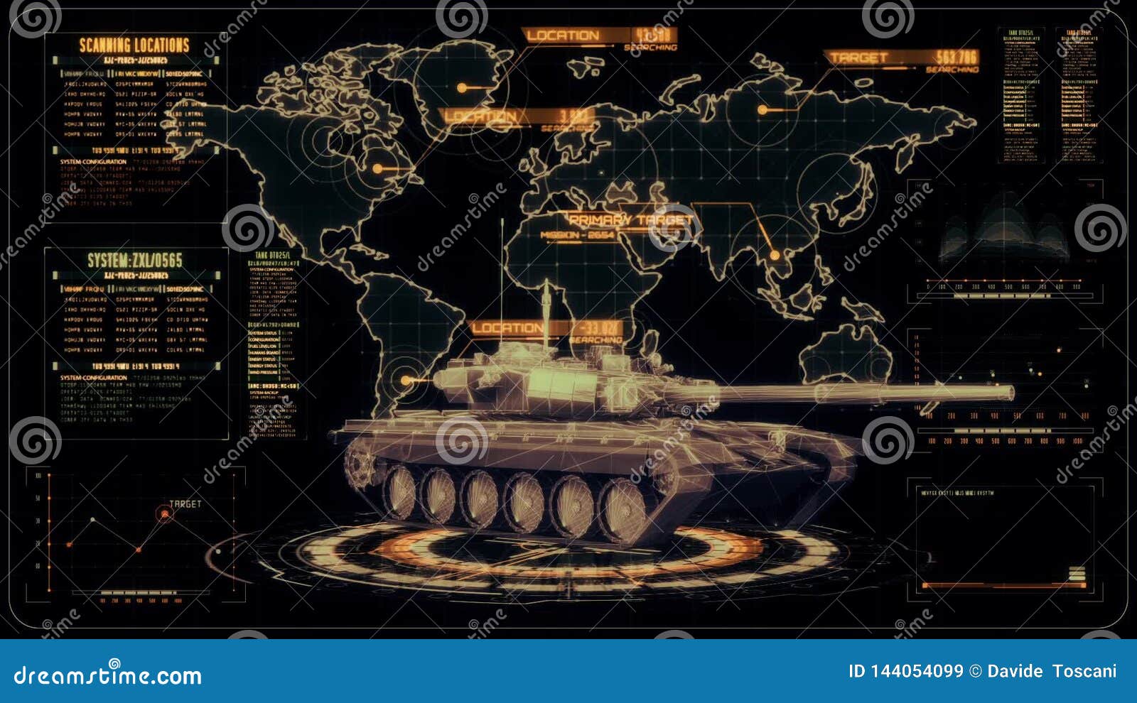 3D Desert Tank HUD Interface Motion Graphic Element Stock Video - Video ...