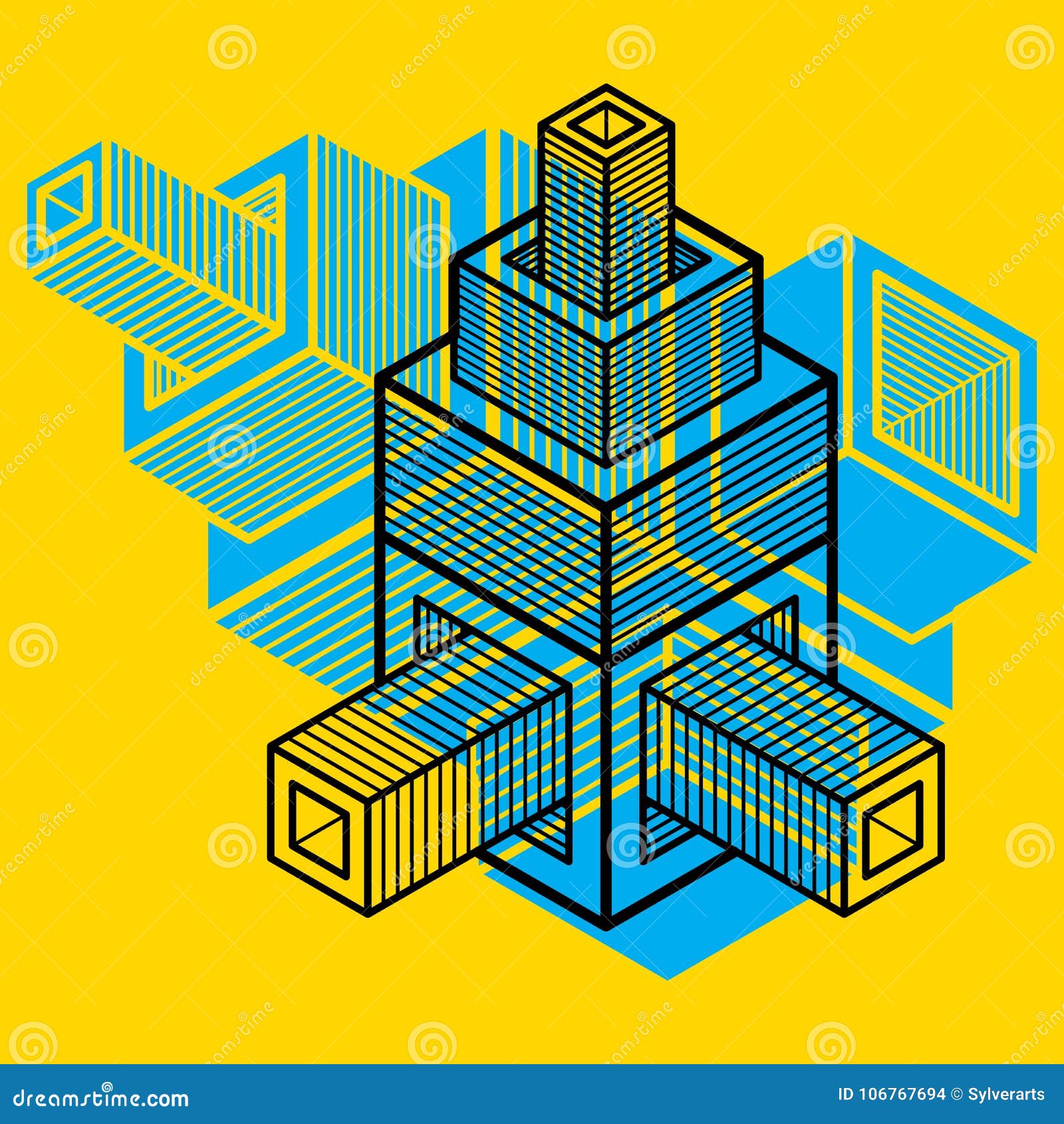 3D Design, Abstract Vector Dimensional Cube Shape. Stock Vector ...