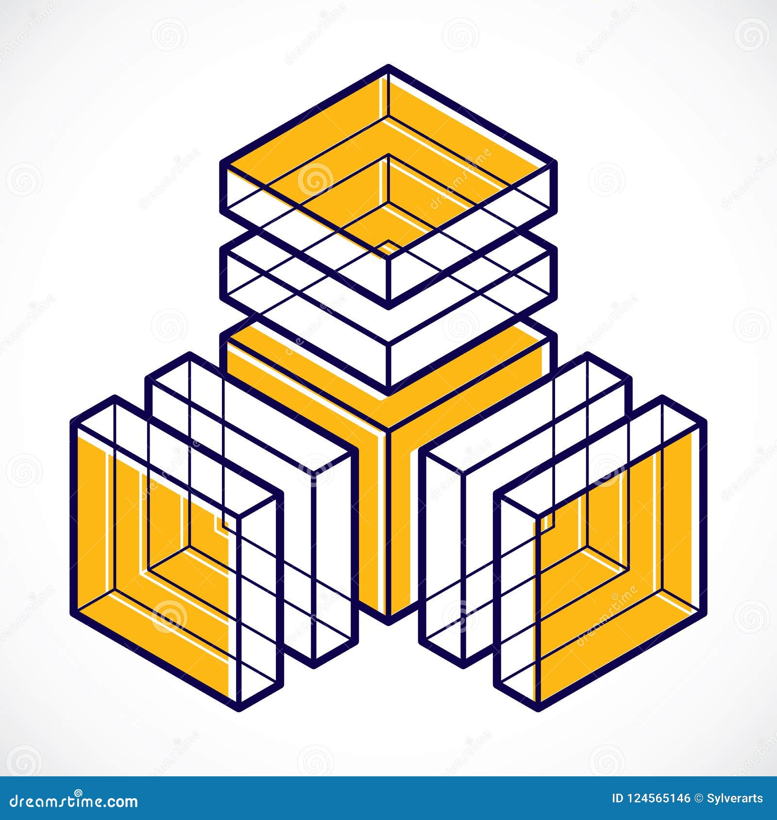 3D Design, Abstract Vector Dimensional Cube Shape. Stock Vector ...