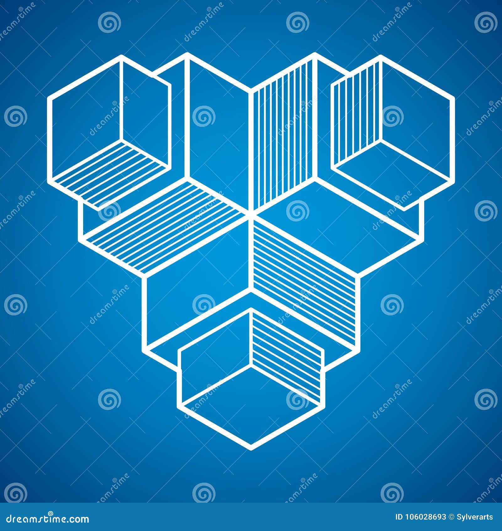 3D Design, Abstract Vector Dimensional Cube Shape. Stock Vector ...