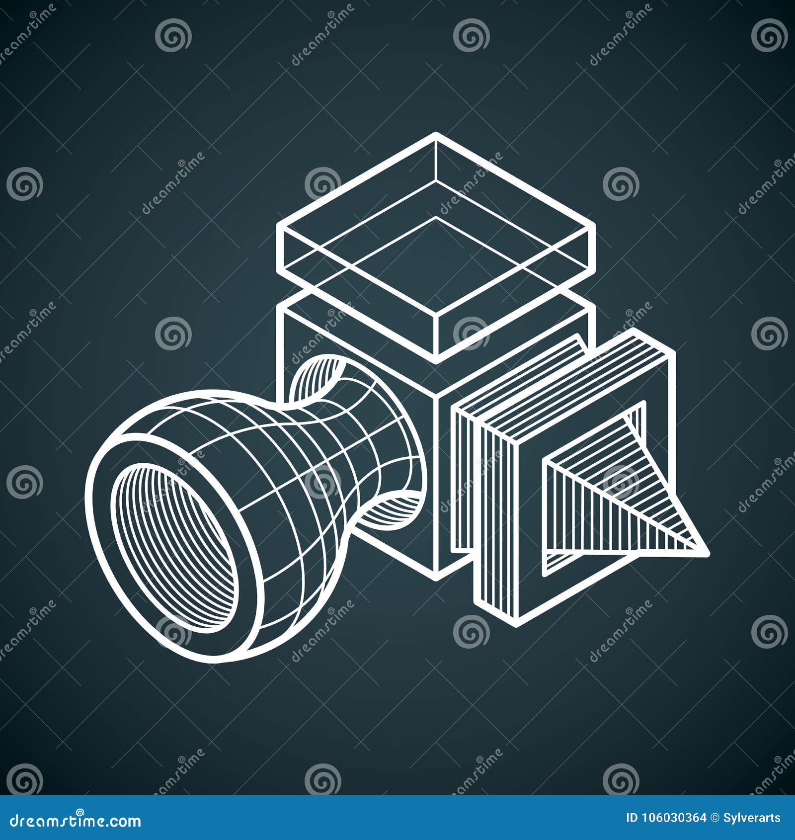 3D Design, Abstract Vector Dimensional Cube Shape. Stock Vector ...
